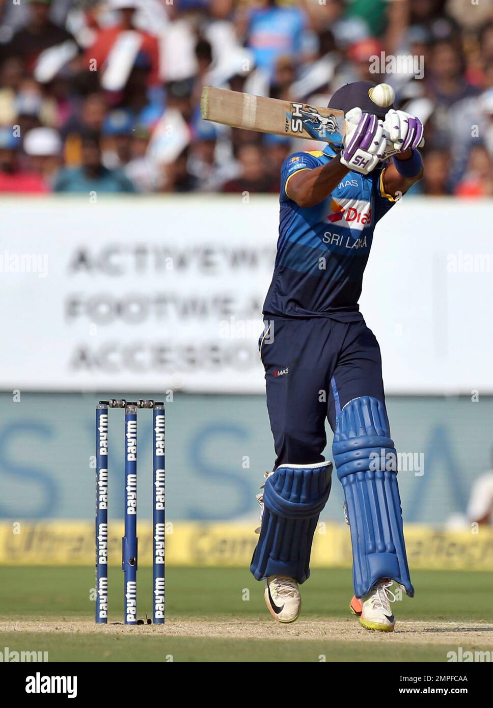 Sri Lanka's Sadeera Samarawickrama plays a shot during their third and ...