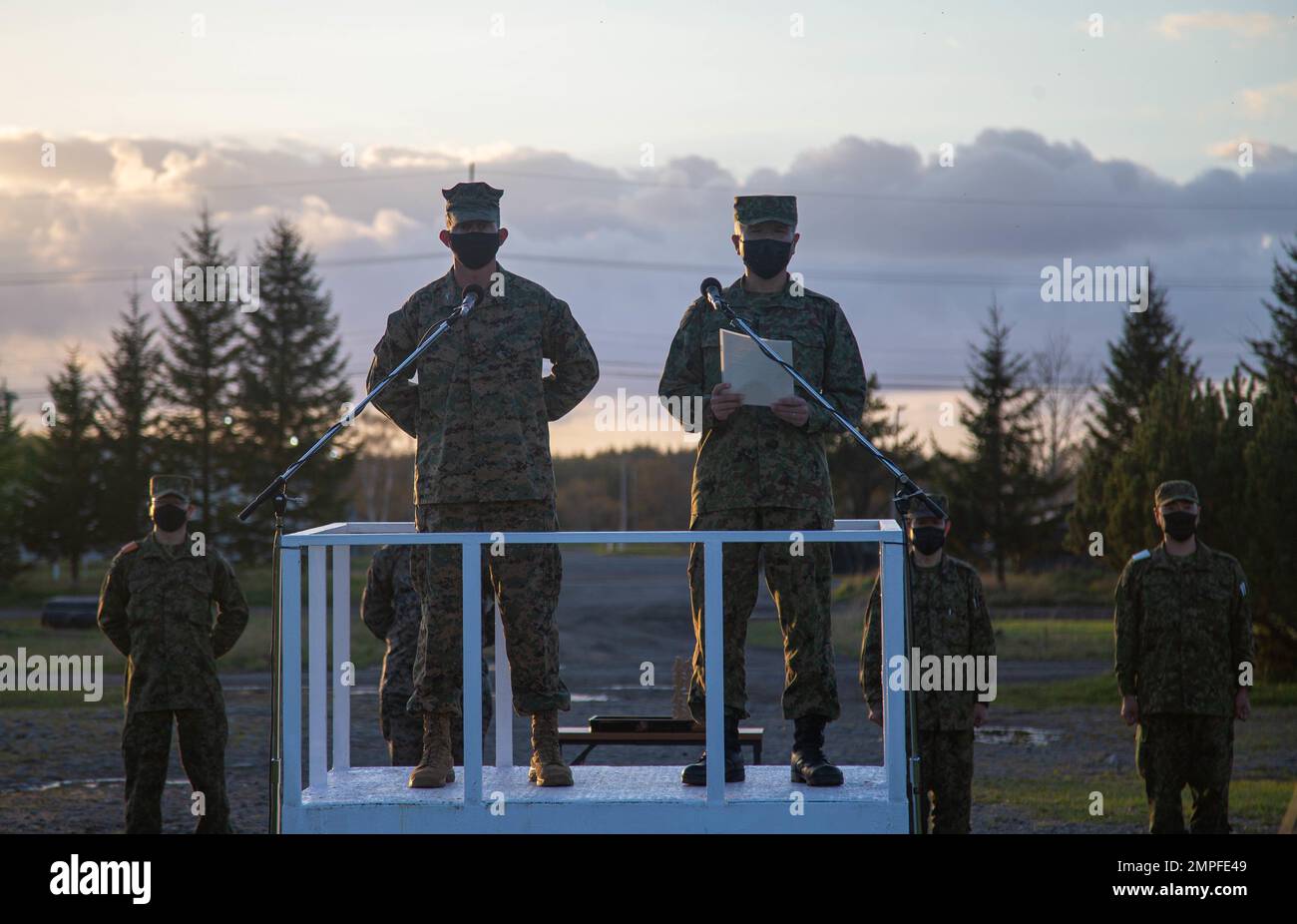 U.S. Marines with 12th Marines, 3d Marine Division, and members of the ...