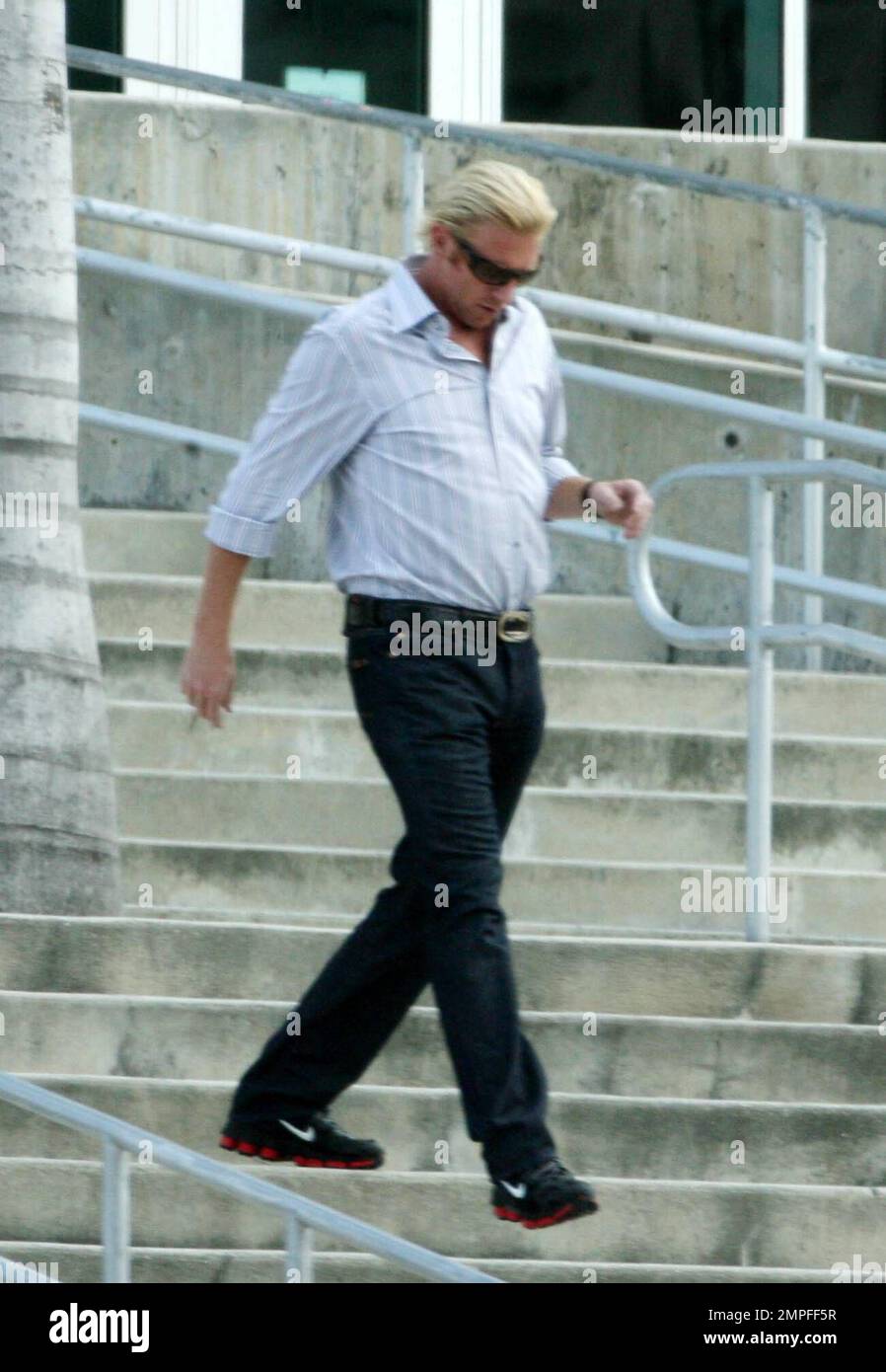 Exclusive!! Boris Becker does a television piece for German TV at the ...