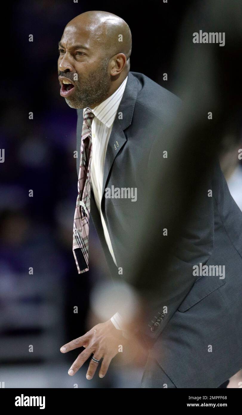 Southeast Missouri State head coach Rick Ray yells instructions to his ...