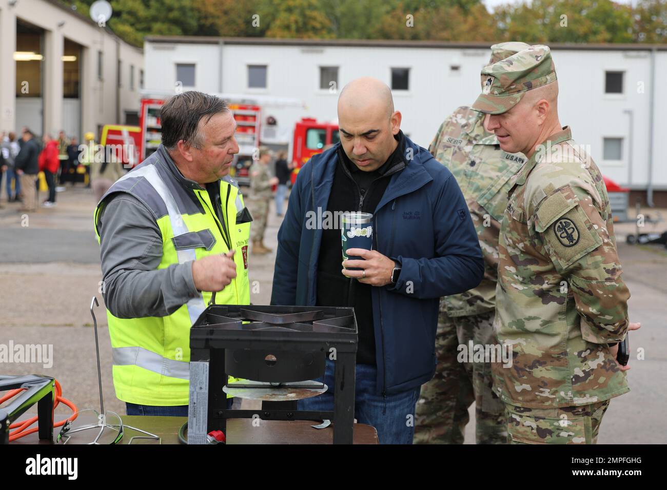 Charles Lewis (left), safety manager for Medical Readiness Command ...
