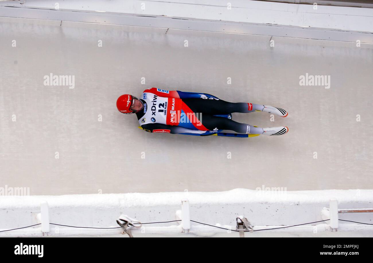 Johannes Ludwig of Germany takes a curve during a Sprint World Cup luge ...