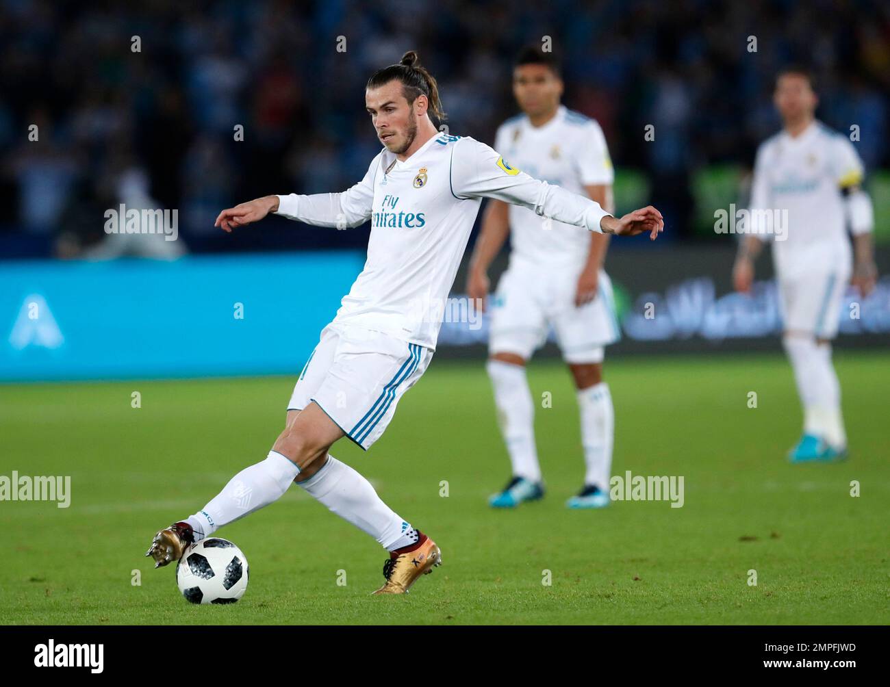 Real Madrid's Gareth Bale controls the ball during the Club World Cup ...