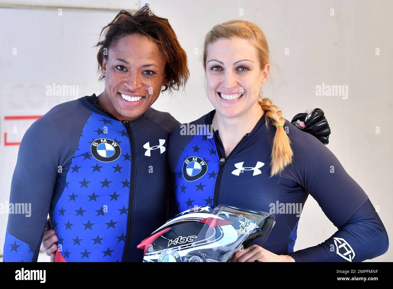 Jamie Greubel Poser, right, and Lauren Gibbs of the USA pose after the ...