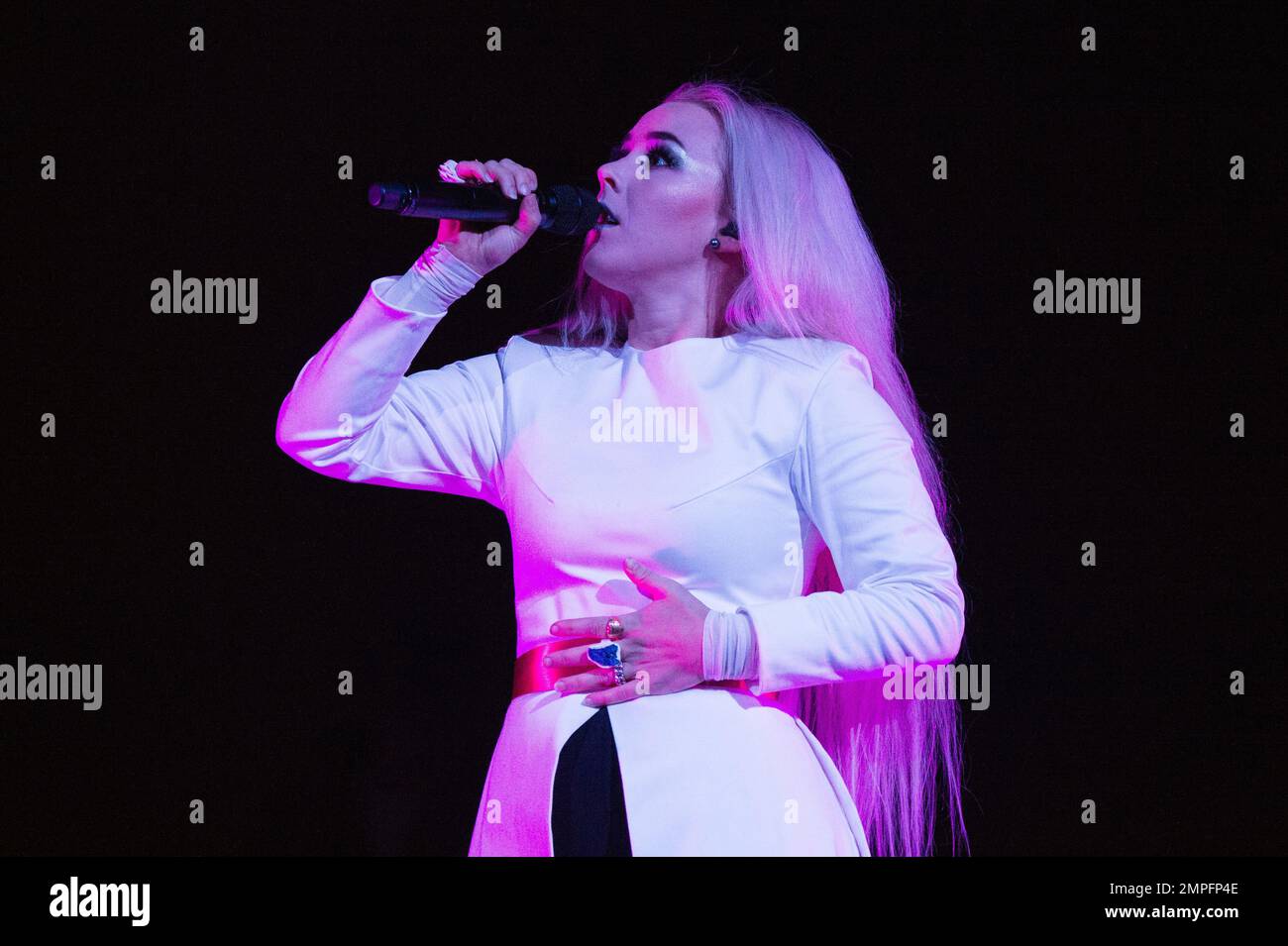 Megan James of Purity Ring performs at Amalie Arena on Friday, Dec. 15 ...