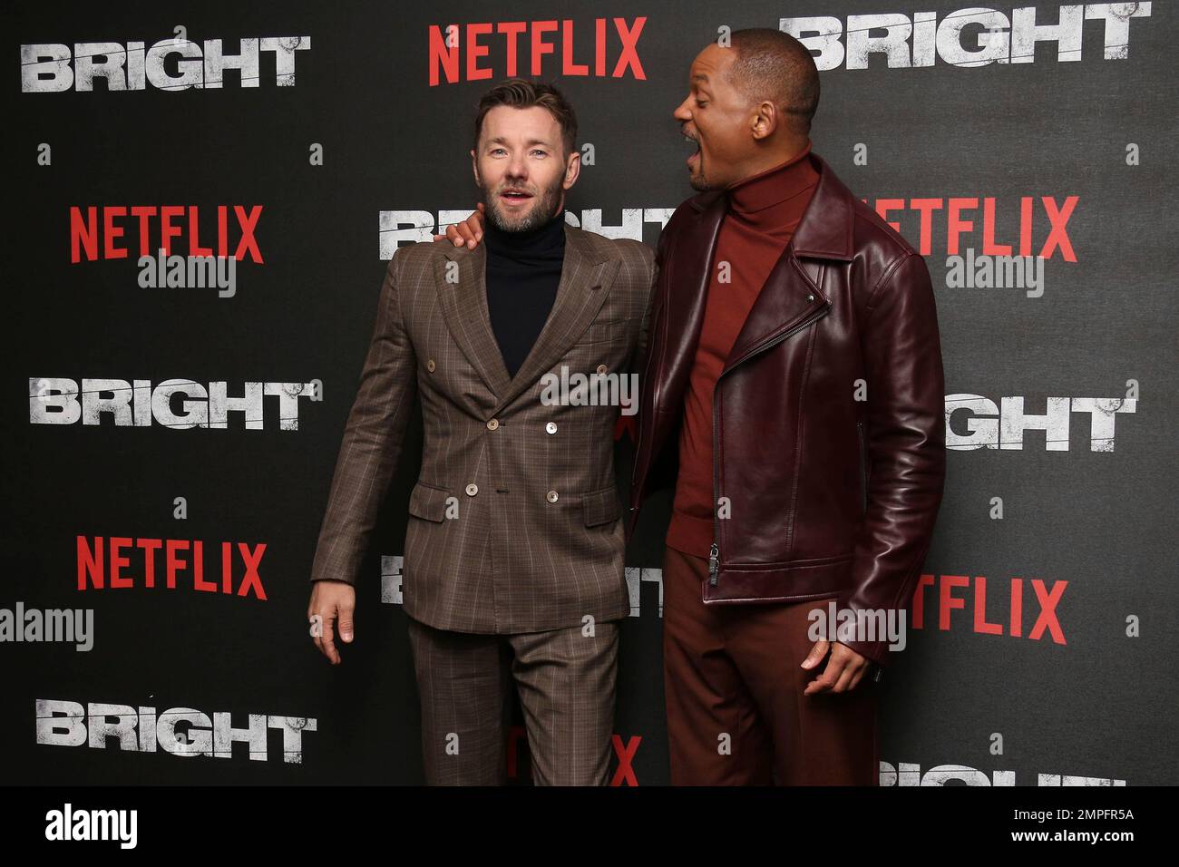 Actors Will Smith, fright, and Joel Edgerton pose for photographers ...