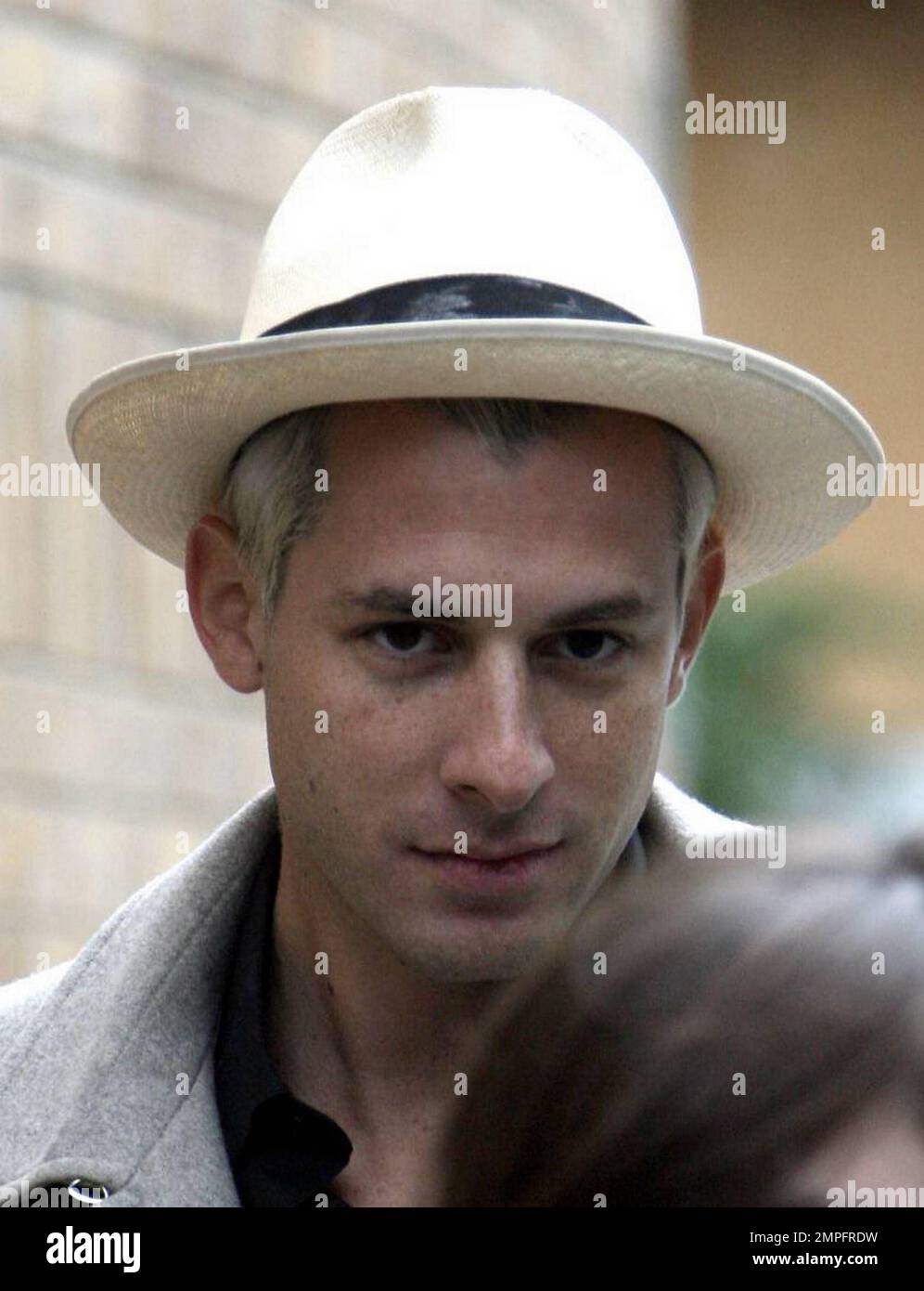 EXCLUSIVE!! Boy George covers his face with his hood as he walks with ...