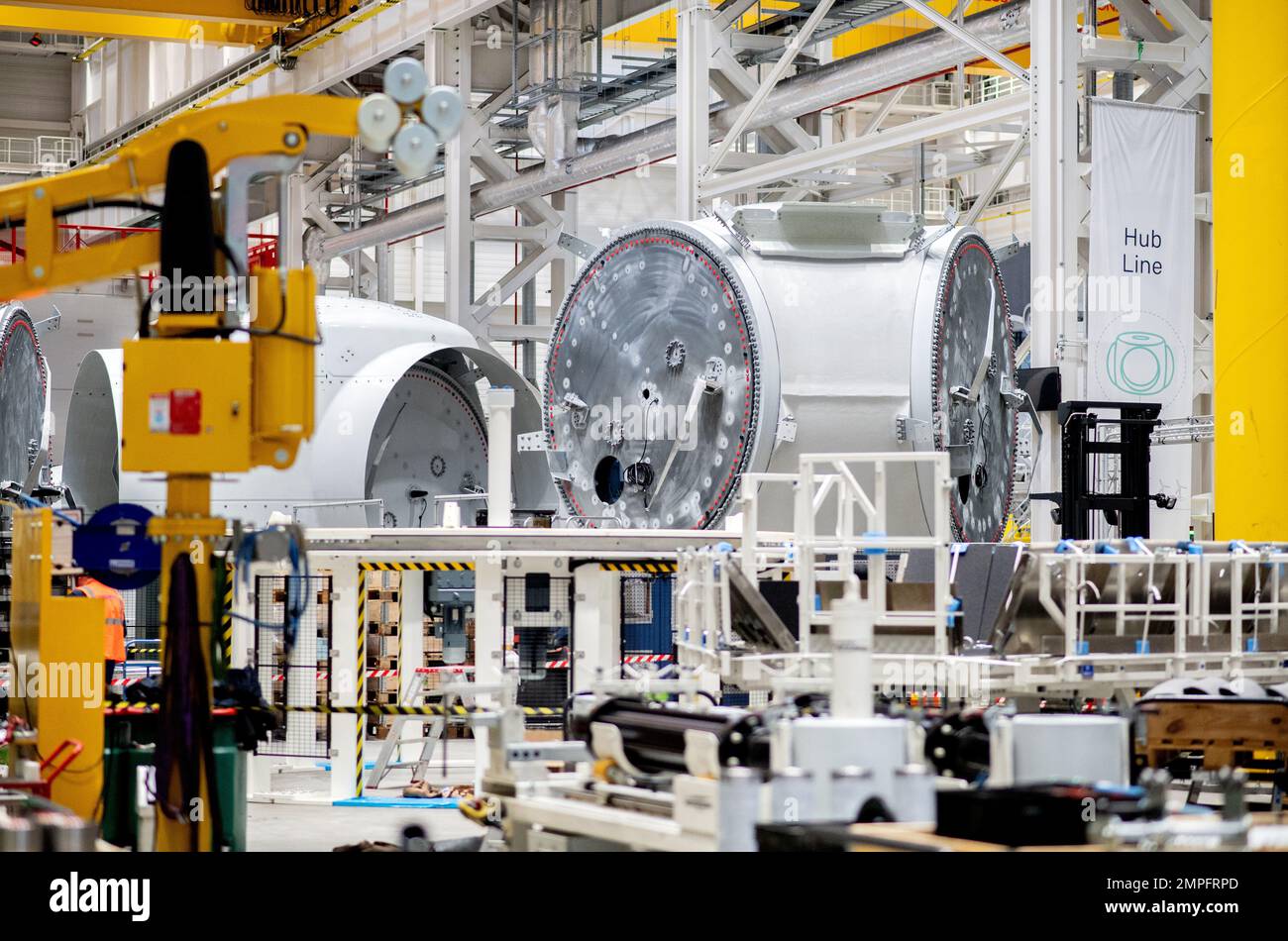 Cuxhaven, Germany. 31st Jan, 2023. Turbines for wind turbines stand ...