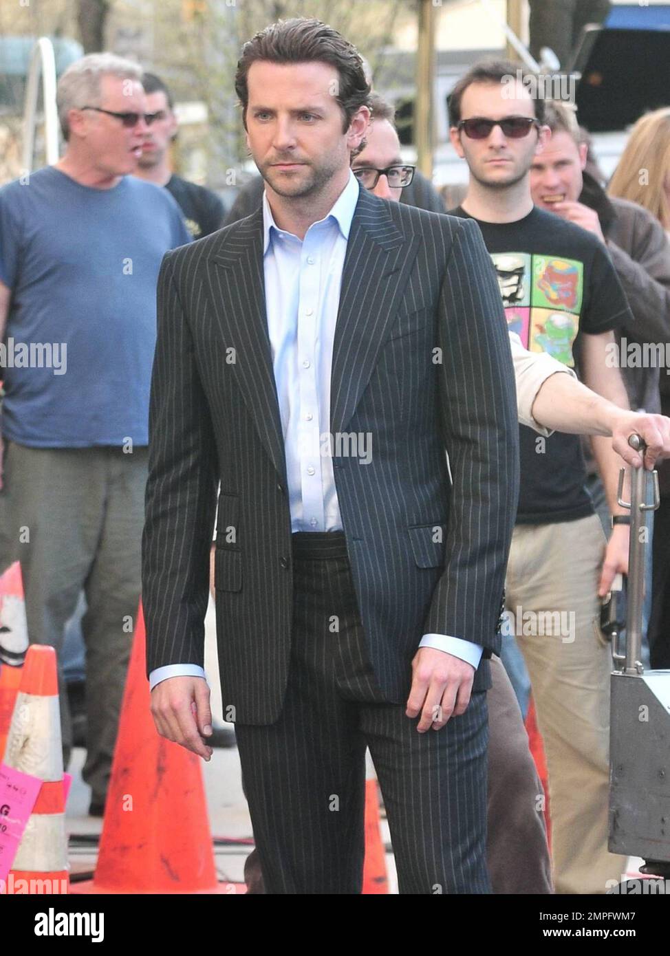 Bradley Cooper looks sharp in his suit while filming the new thriller ...