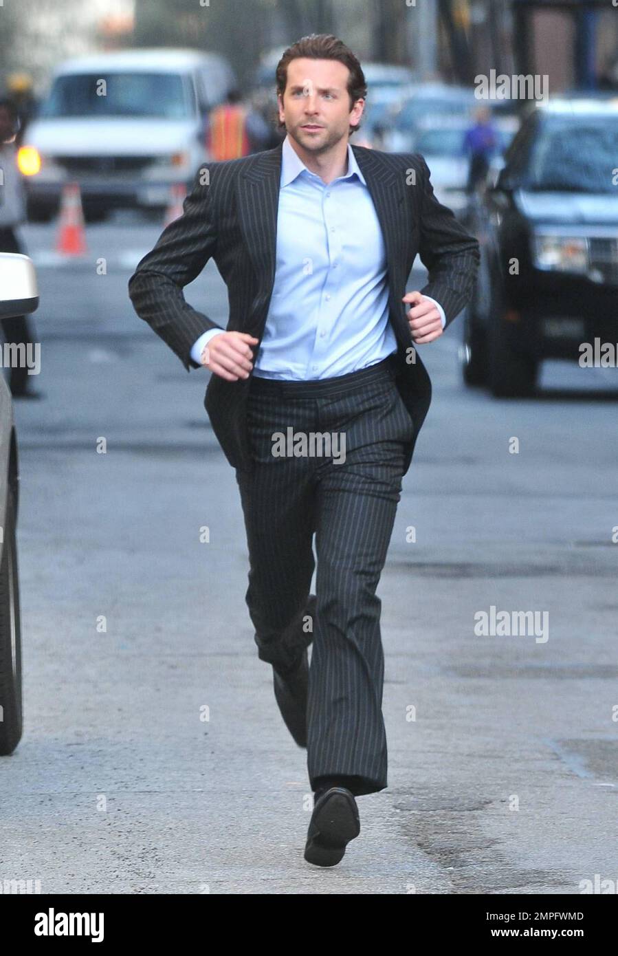 Bradley Cooper looks sharp in his suit while filming the new thriller ...