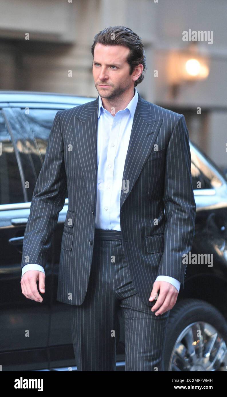 Bradley Cooper looks sharp in his suit while filming the new thriller ...
