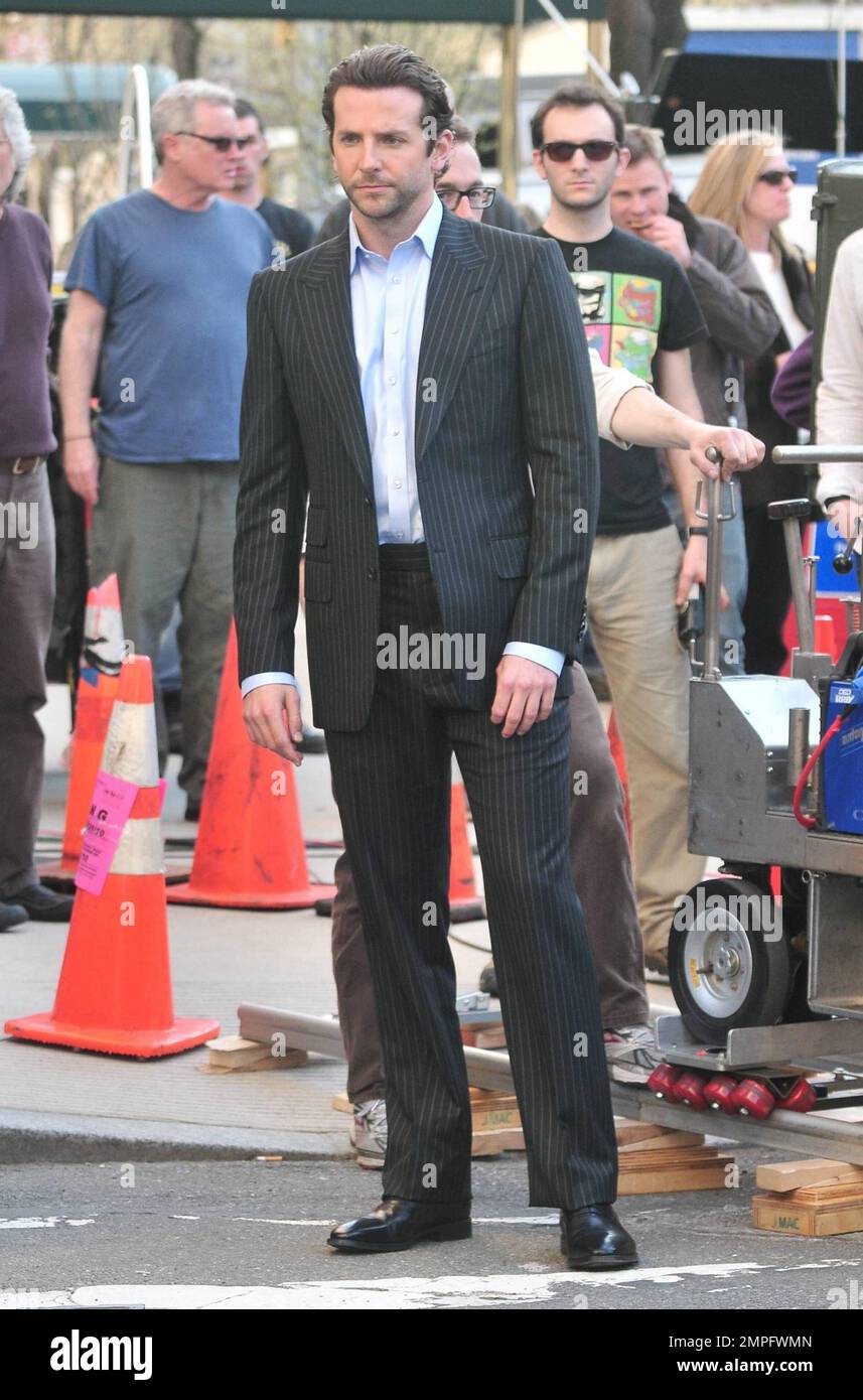 Bradley Cooper looks sharp in his suit while filming the new thriller ...