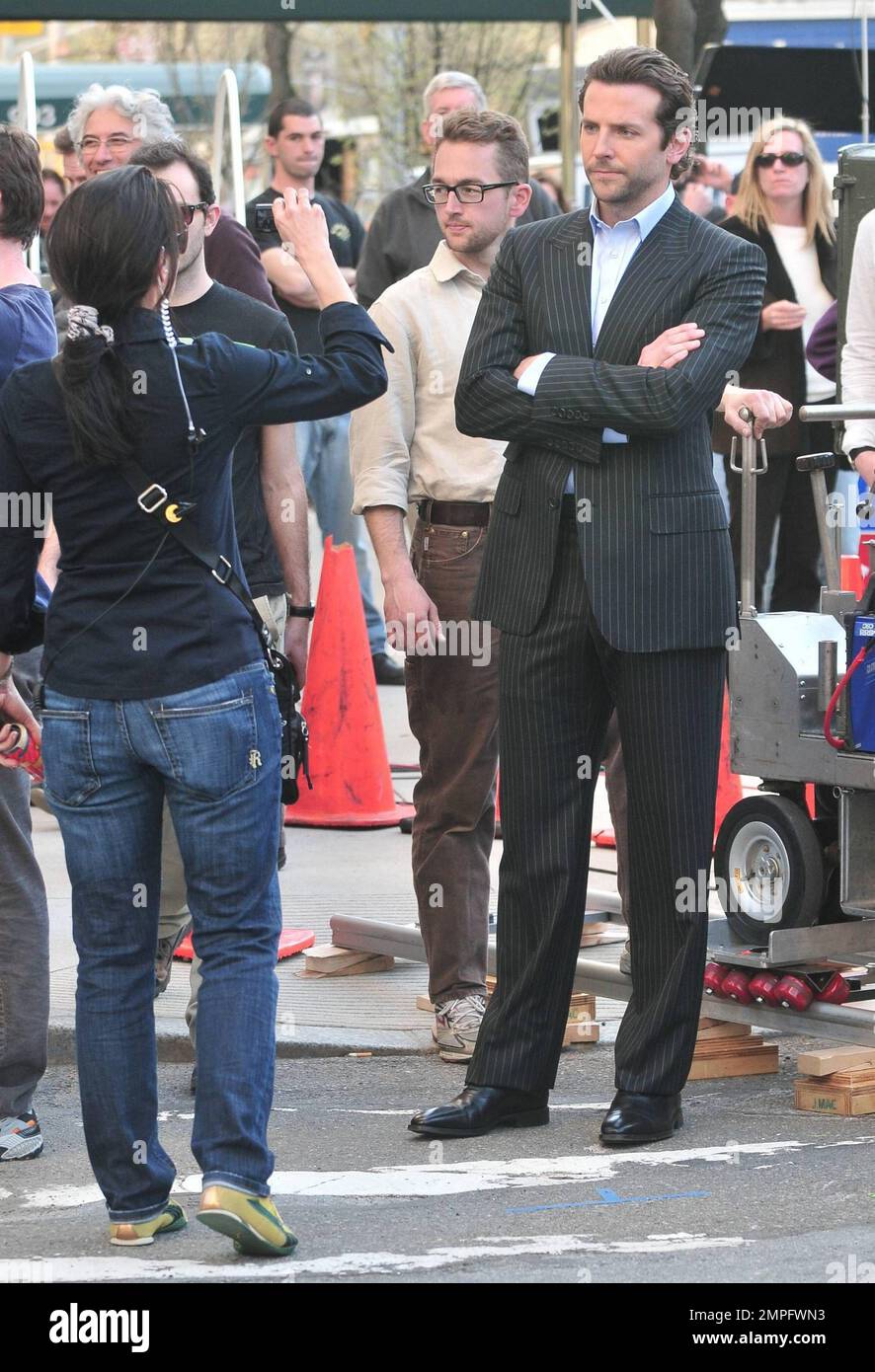 Bradley Cooper looks sharp in his suit while filming the new thriller ...