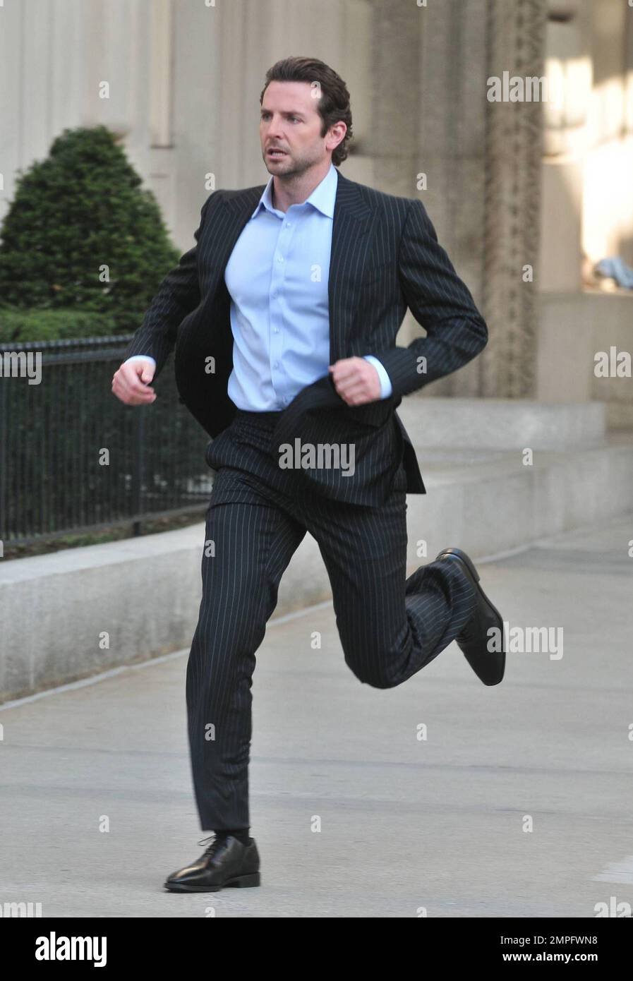 Bradley Cooper looks sharp in his suit while filming the new thriller ...