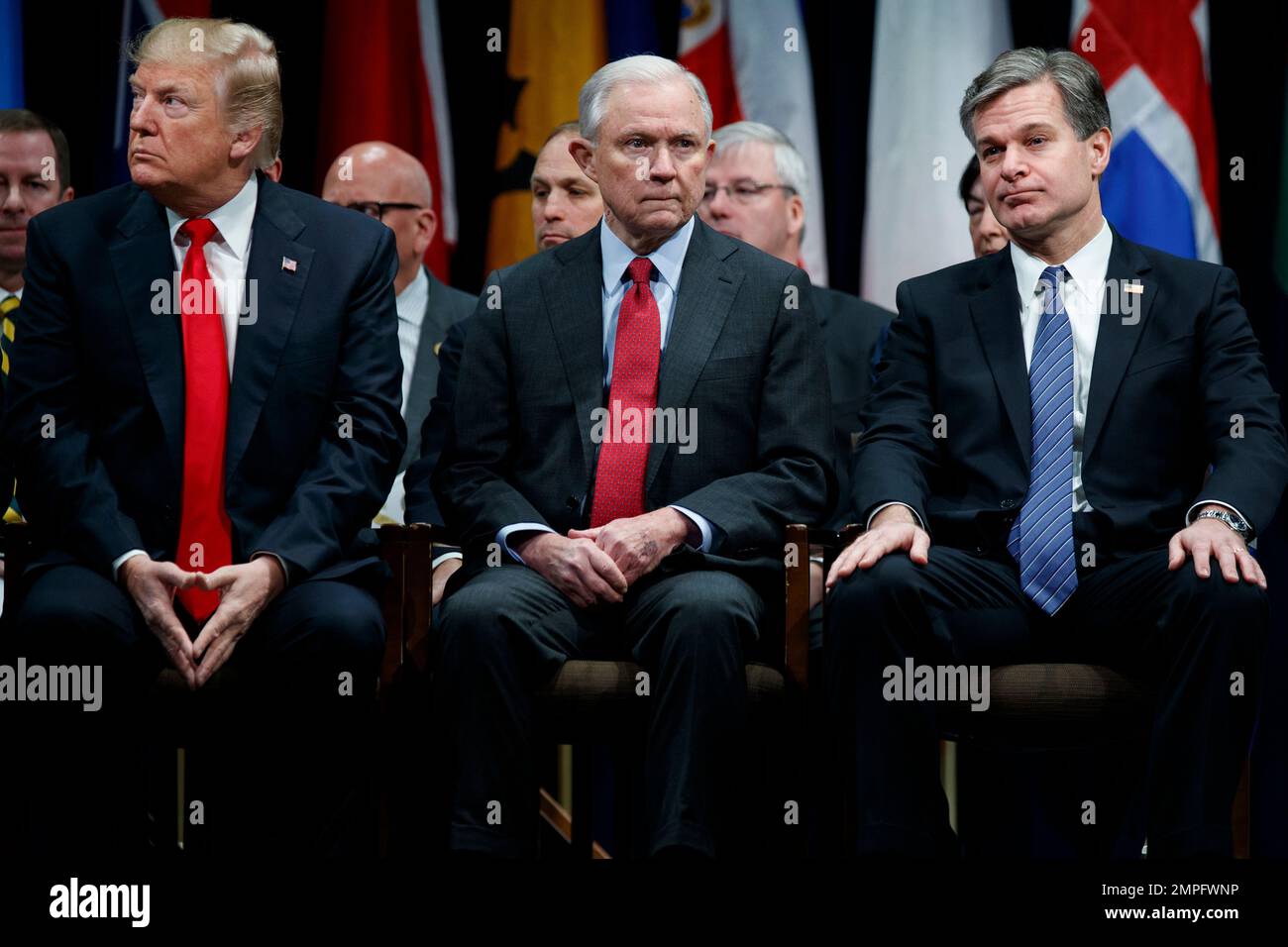 President Donald Trump, Attorney General Jeff Sessions, and FBI ...