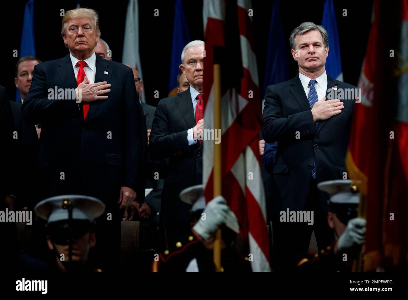 President Donald Trump, Attorney General Jeff Sessions, and FBI ...