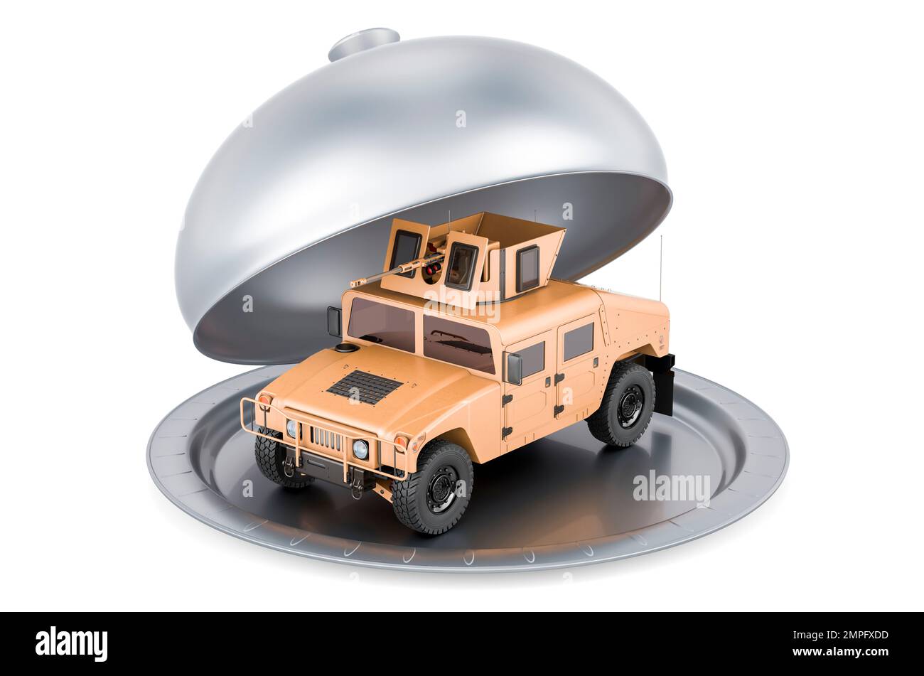 Restaurant cloche with Humvee, High Mobility Multipurpose Wheeled ...