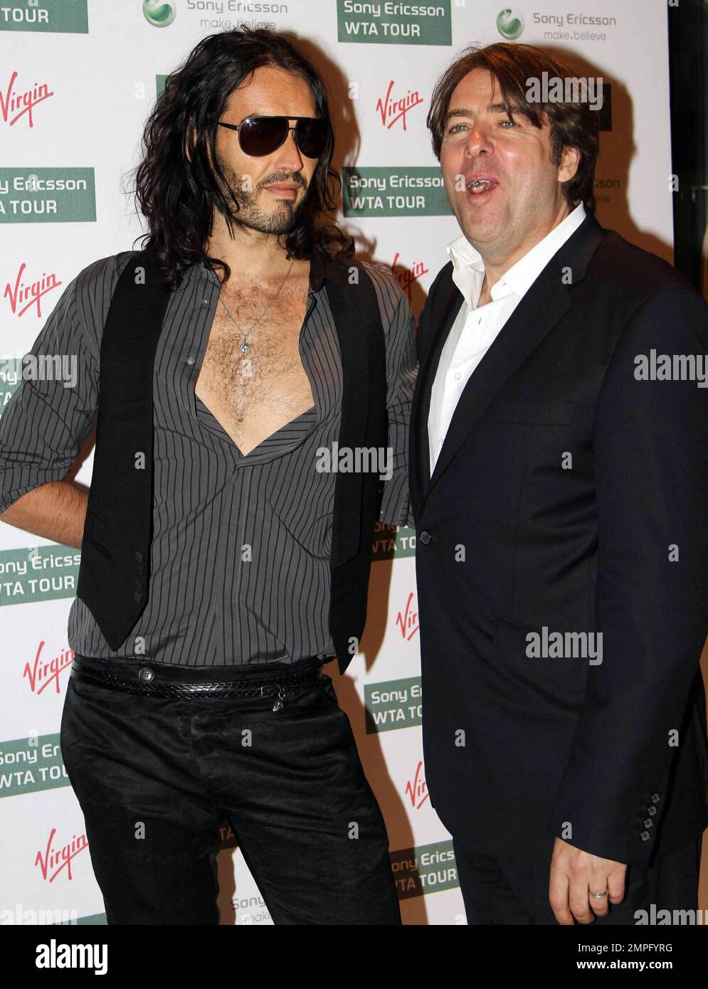 Russel Brand and Johnathan Ross arrive at the Pre Wimbledon Party held ...