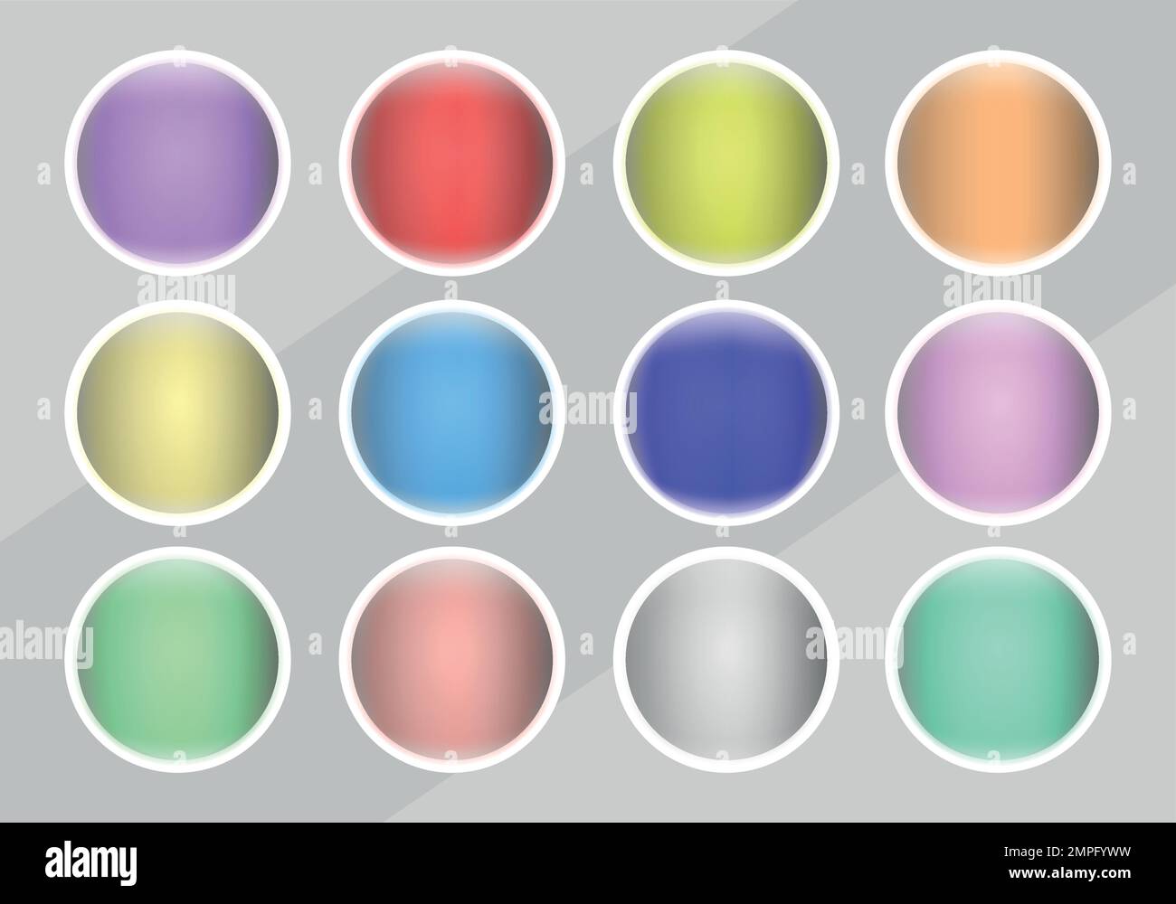 Empty Circles with Highlight, Gloss Effect. Eps 10 vector. Gradient ...