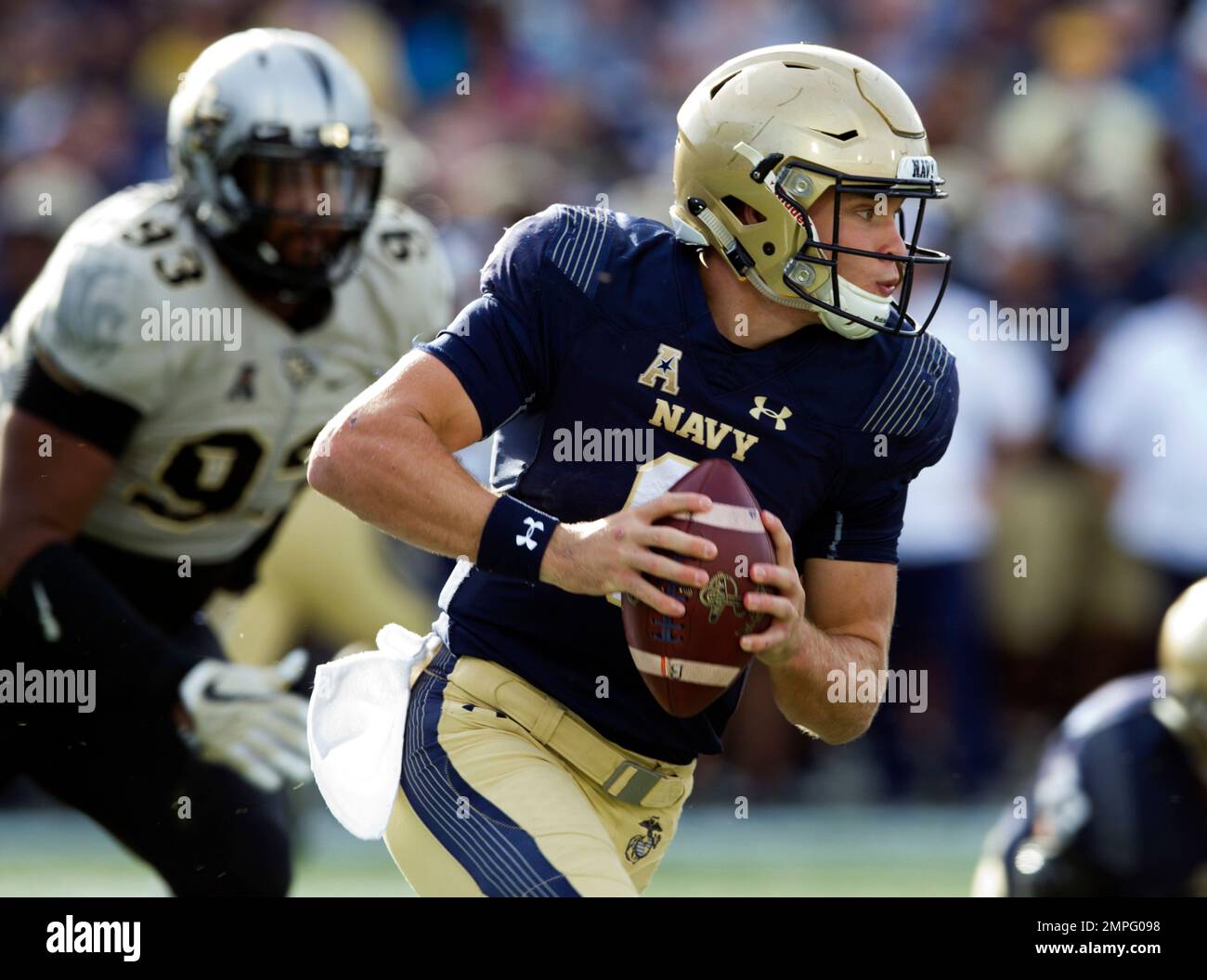 FILE - In this Oct. 21, 2017, file photo ,Navy quarterback Zach Abey (9 ...