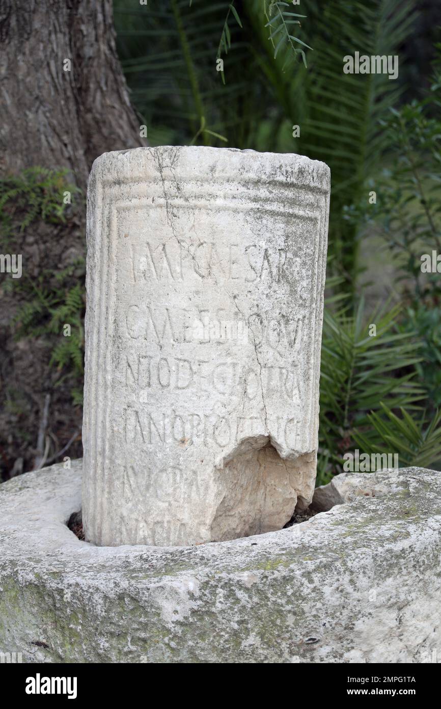 Stone relic at the Baths of Carthage in Tunisia Stock Photo - Alamy