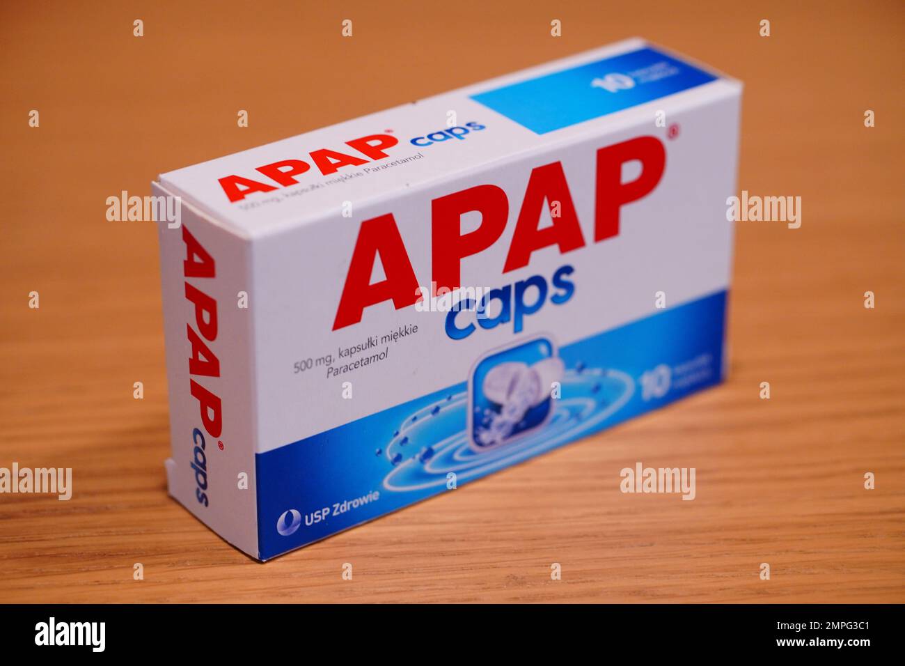 A box of Apap Caps brand paracetamol capsules Stock Photo - Alamy