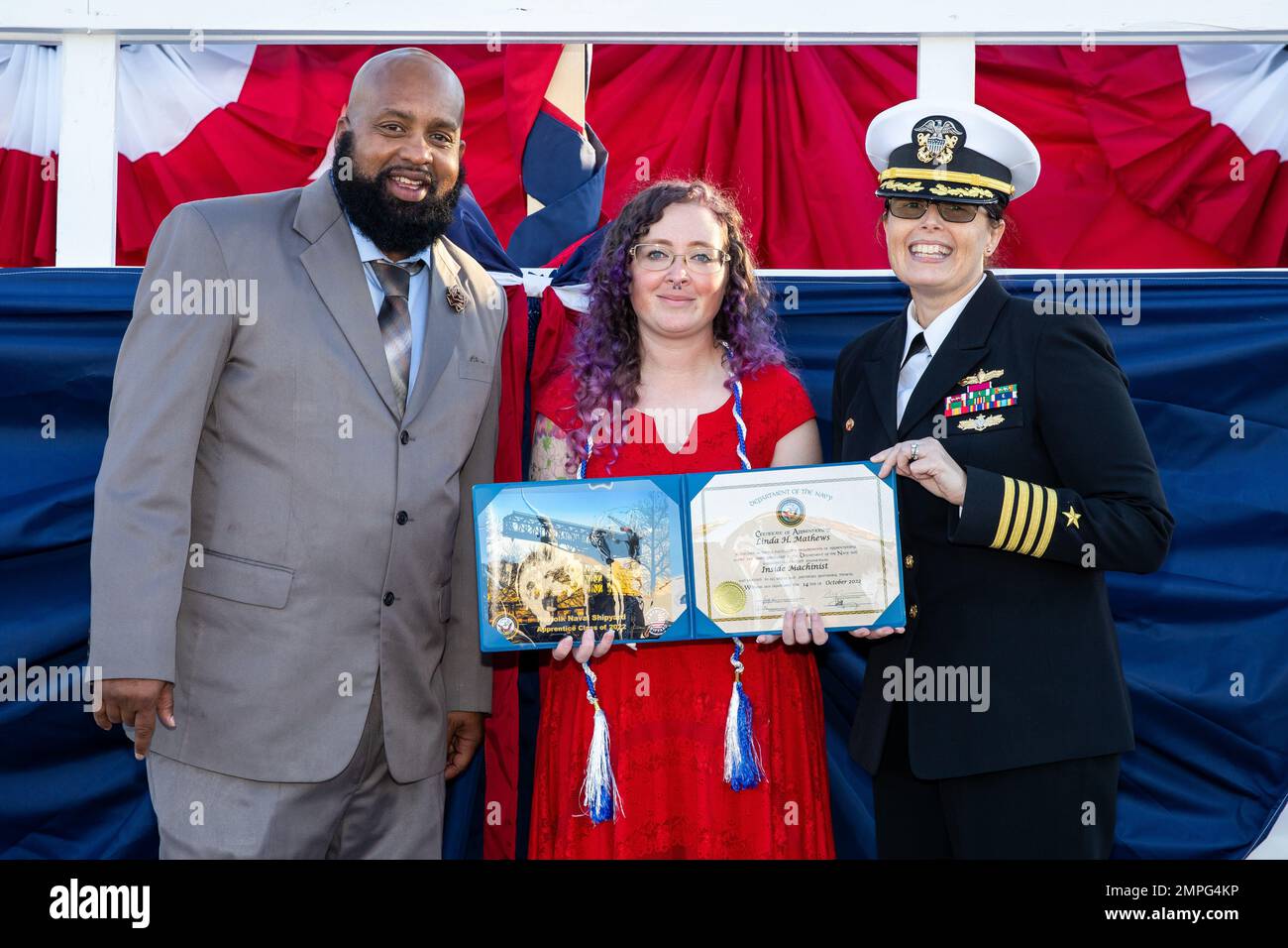From left to right: Norfolk Naval Shipyard Apprentice Director Colby ...