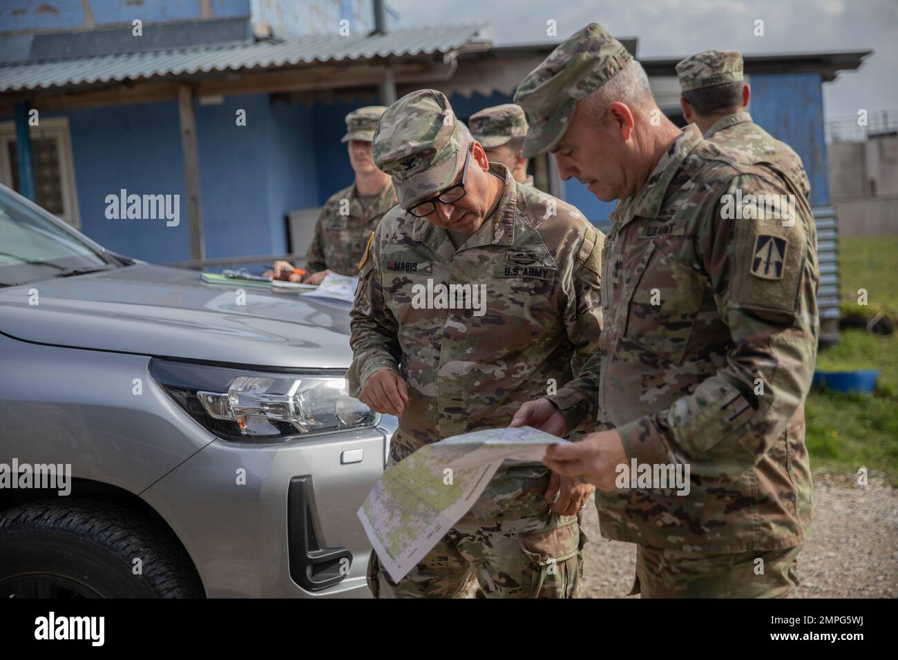 The 2-151 Infantry Battalion “Task Force Nighthawk” command team ...