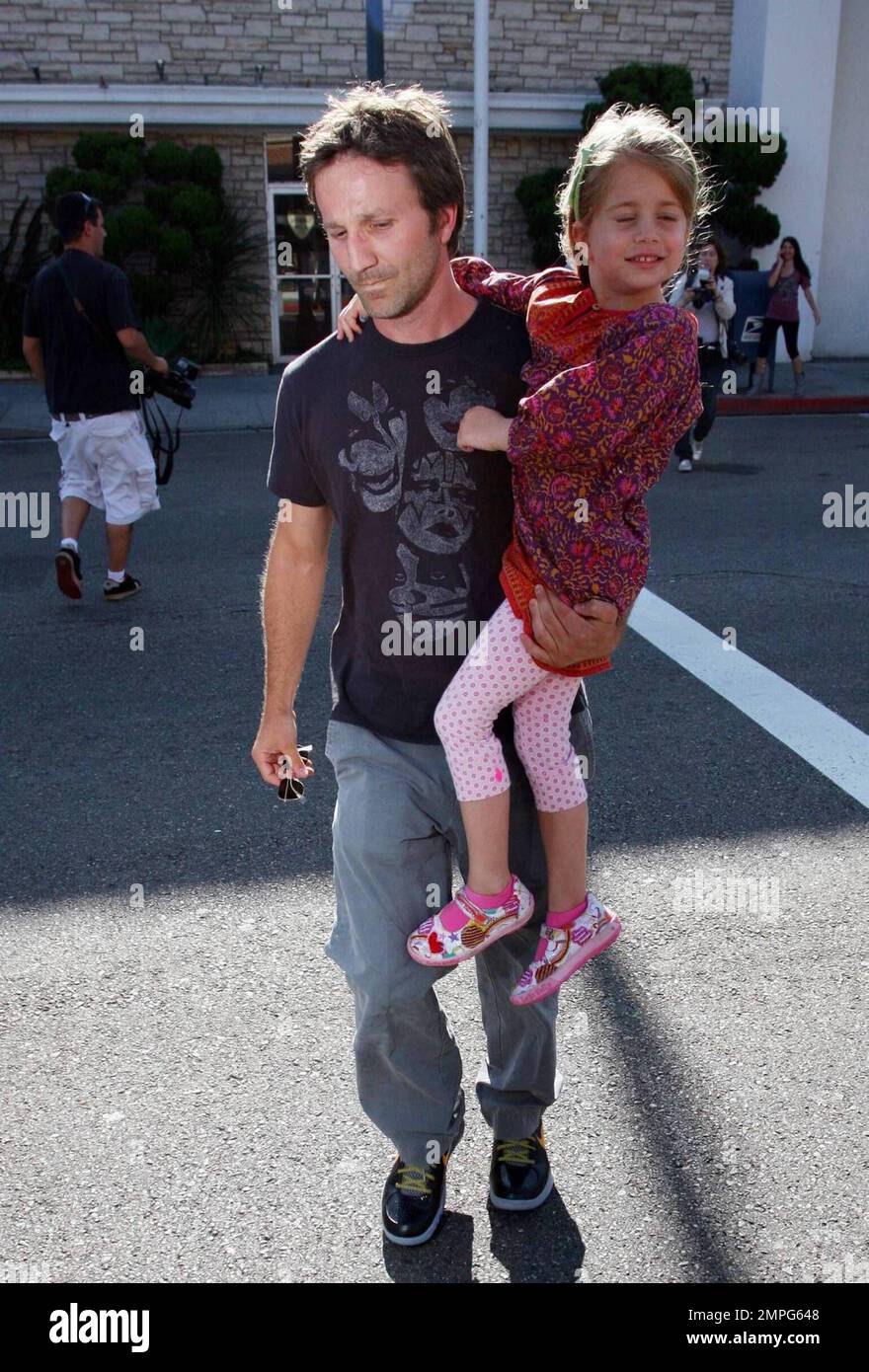 Actor Breckin Meyer and his adorable daughter Caitlin Willow spend some quality time together in ...