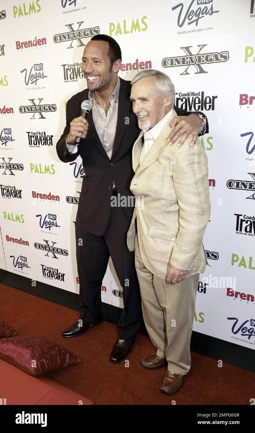 Dwayne Johnson (aka The Rock) and Dennis Hopper attend the ceremony in ...