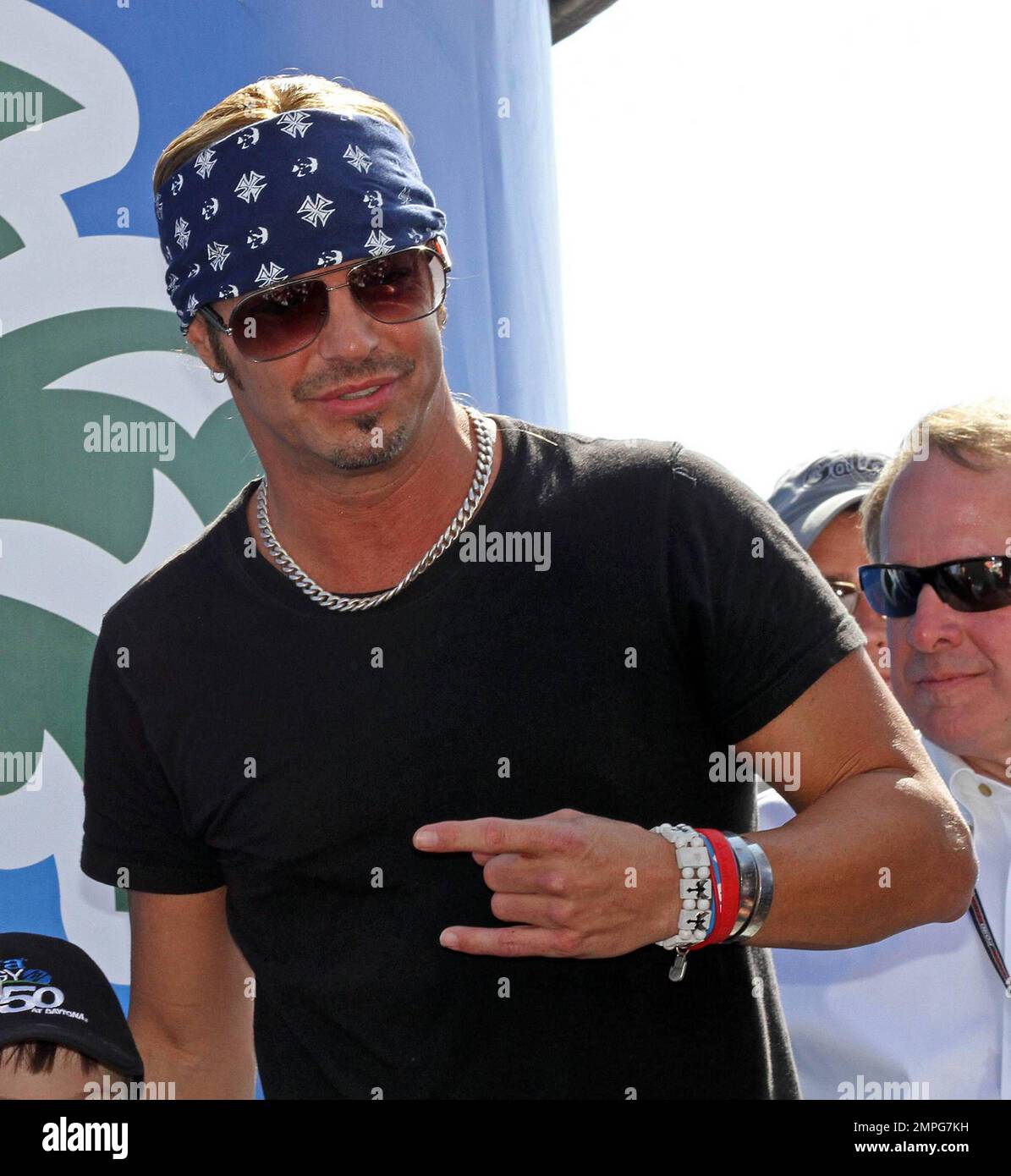 Rocker Bret Michaels appears as Grand Marshal for the NASCAR Ford 400 ...