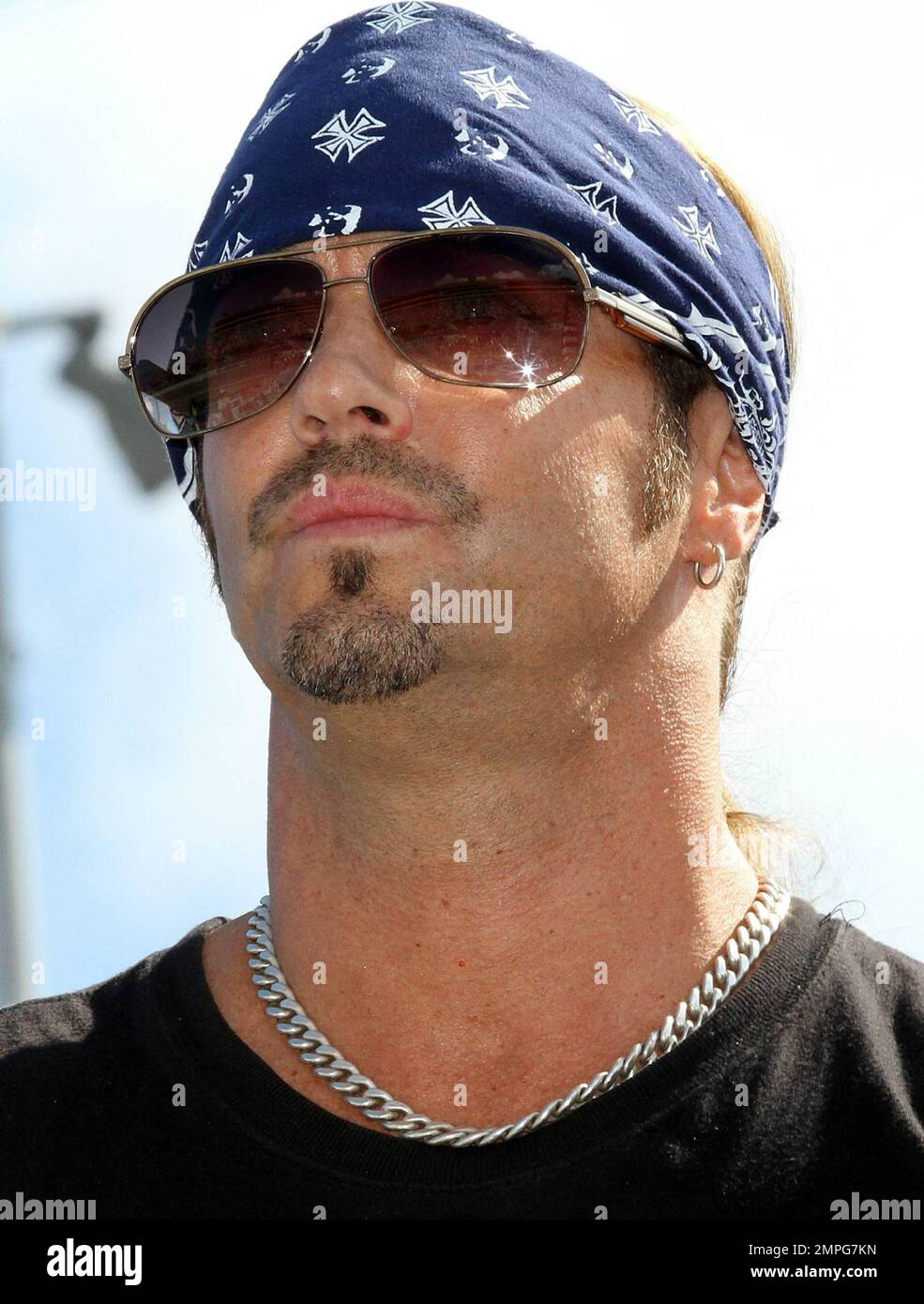 Rocker Bret Michaels appears as Grand Marshal for the NASCAR Ford 400 ...