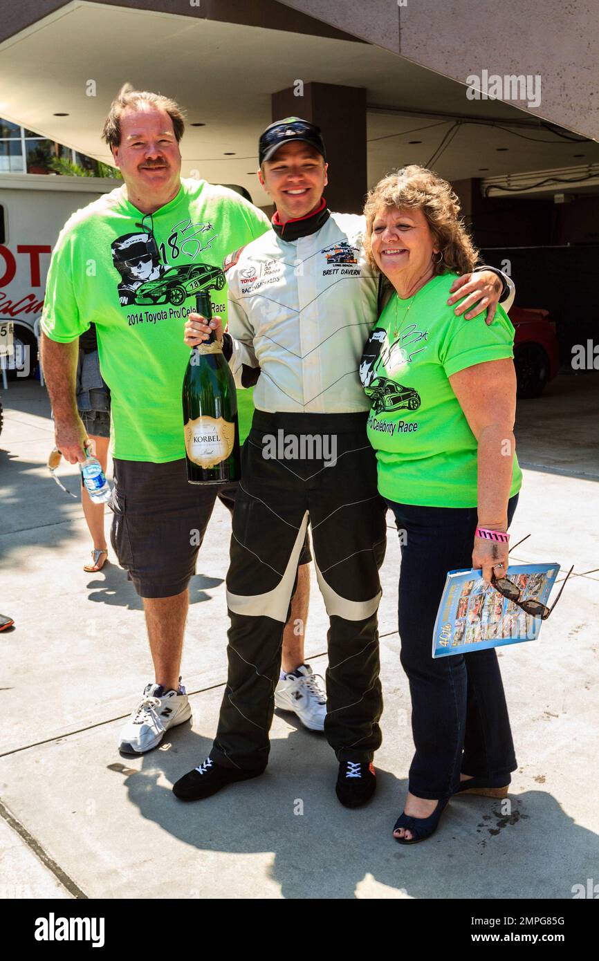 MTV’s “Awkward” actor Brett Davern celebrates after winning the Toyota ...