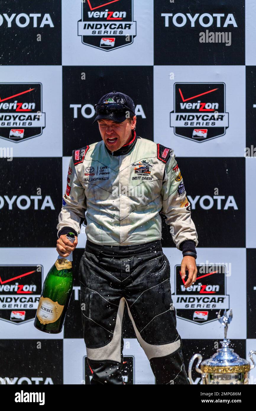 MTV’s “Awkward” actor Brett Davern celebrates after winning the Toyota ...