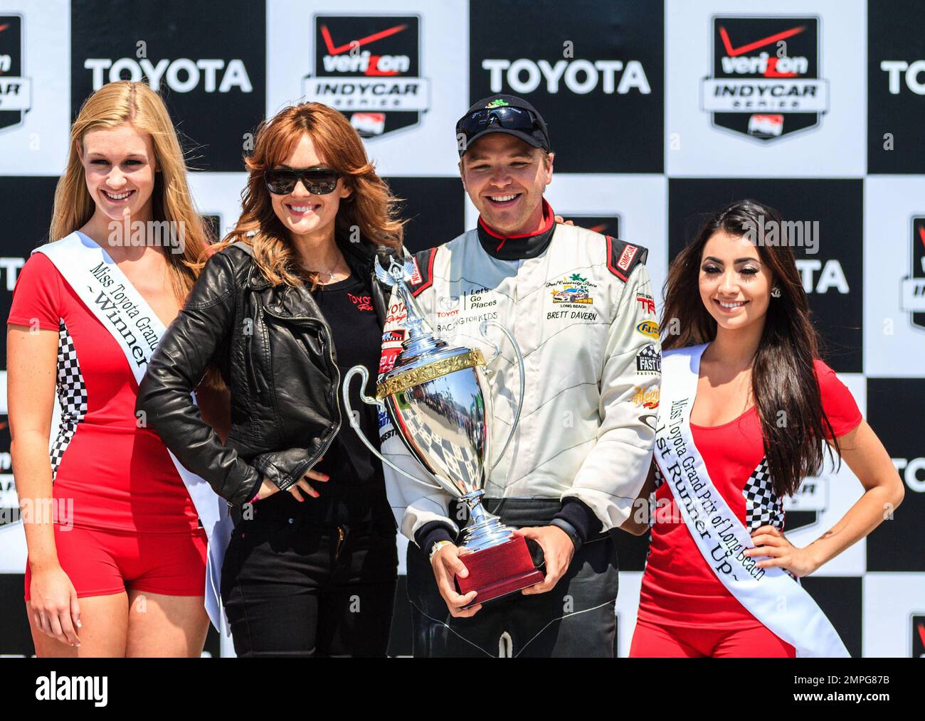 MTV’s “Awkward” actor Brett Davern celebrates after winning the Toyota ...