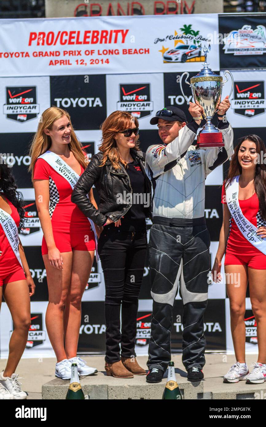 MTV’s “Awkward” actor Brett Davern celebrates after winning the Toyota ...