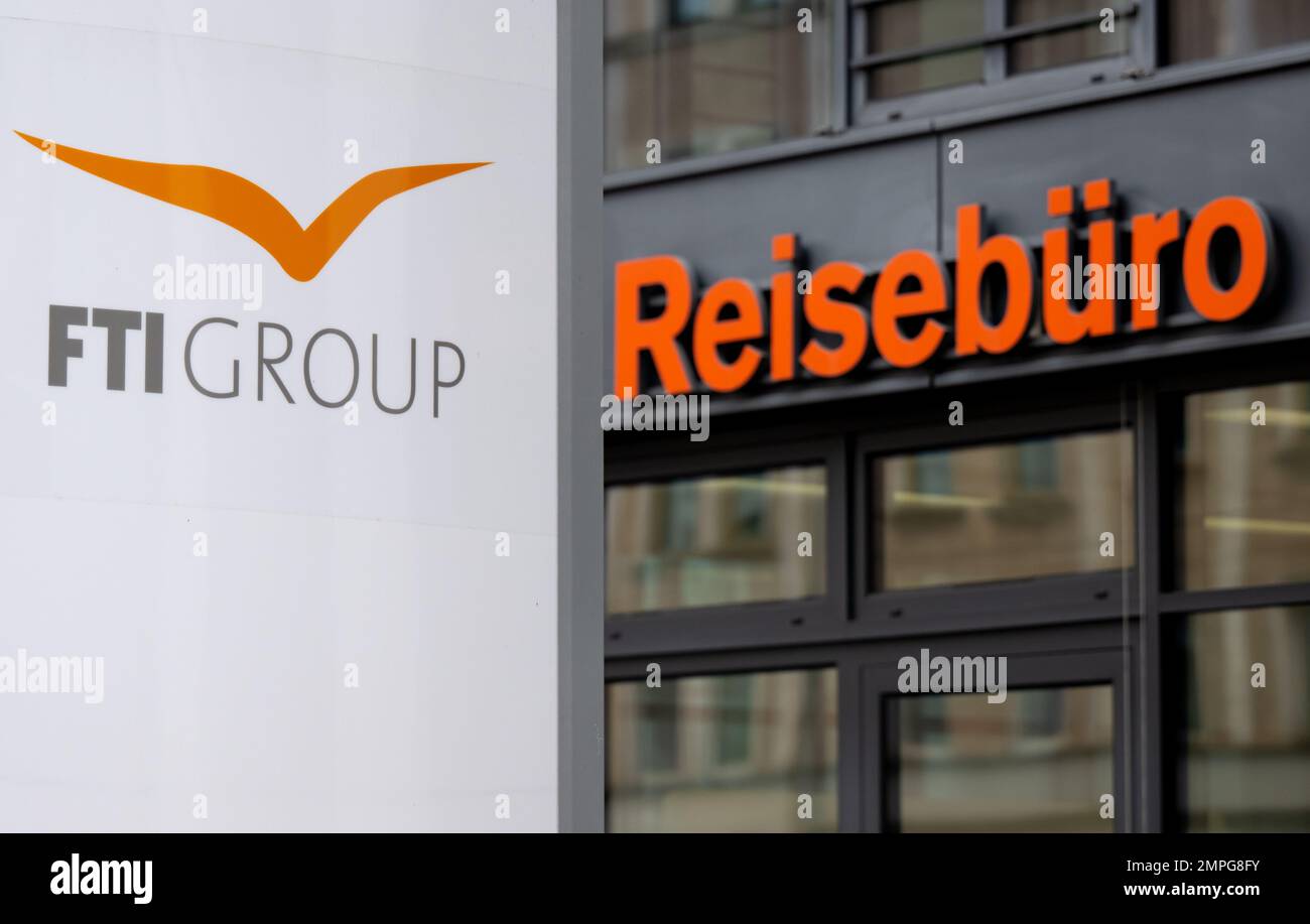 Munich, Germany. 31st Jan, 2023. The logo of the tour operator FTI (FTI ...