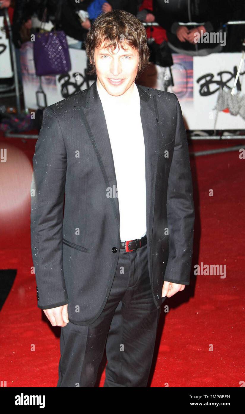 James Blunt walks the red carpet at The Brit Awards 2010 at Earls Court ...