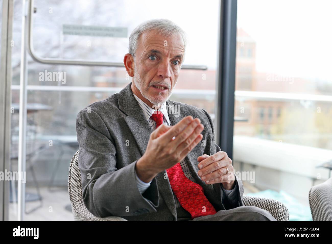 Director of the Virginia Museum of Fine Arts, Alex Nyerges, gestures ...