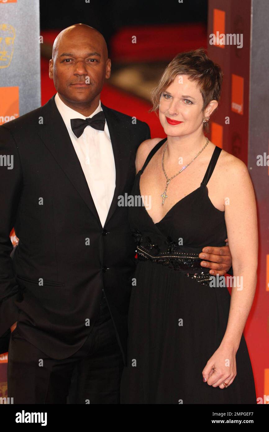 Colin Salmon and Fiona Hawthorne pose for photographers on the red ...