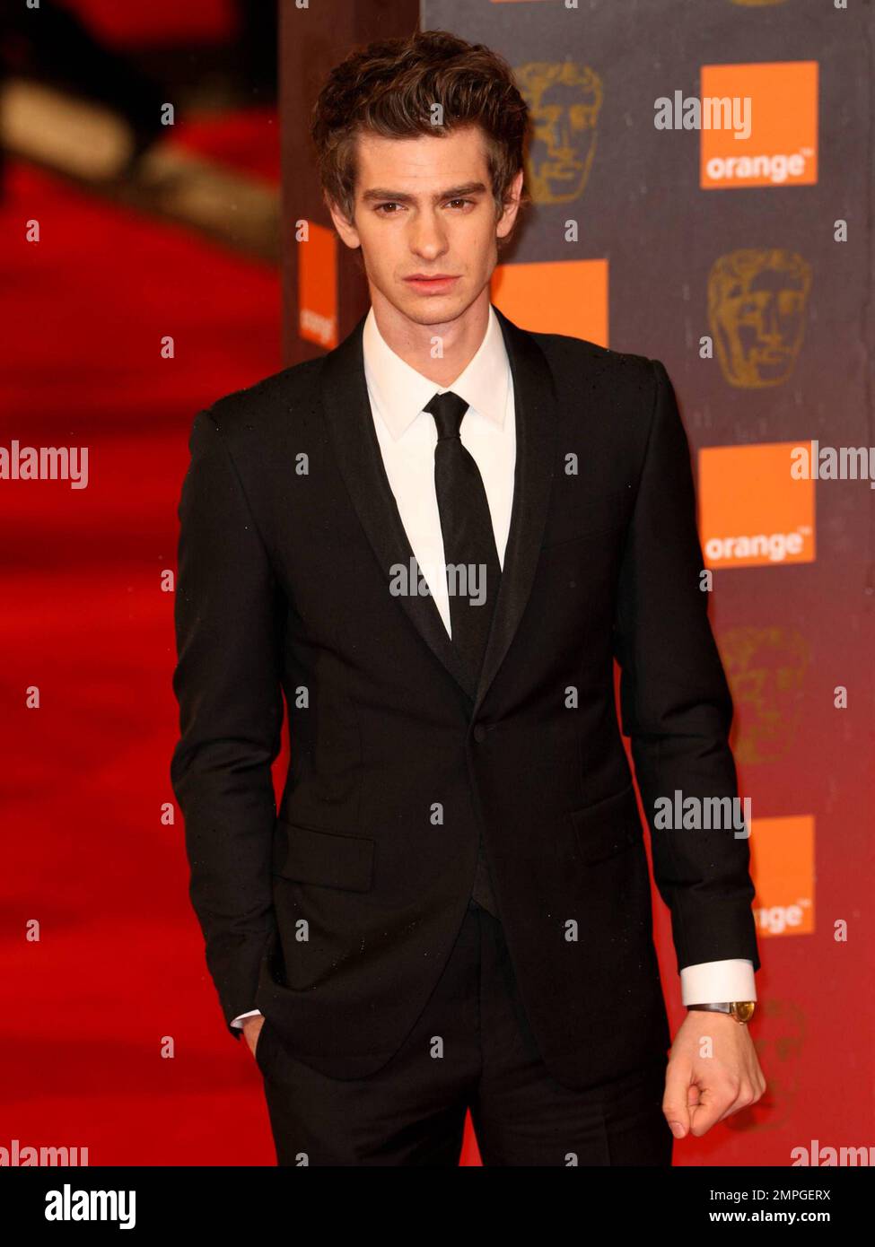 Andrew Garfield poses for photographers on the red carpet at the ...