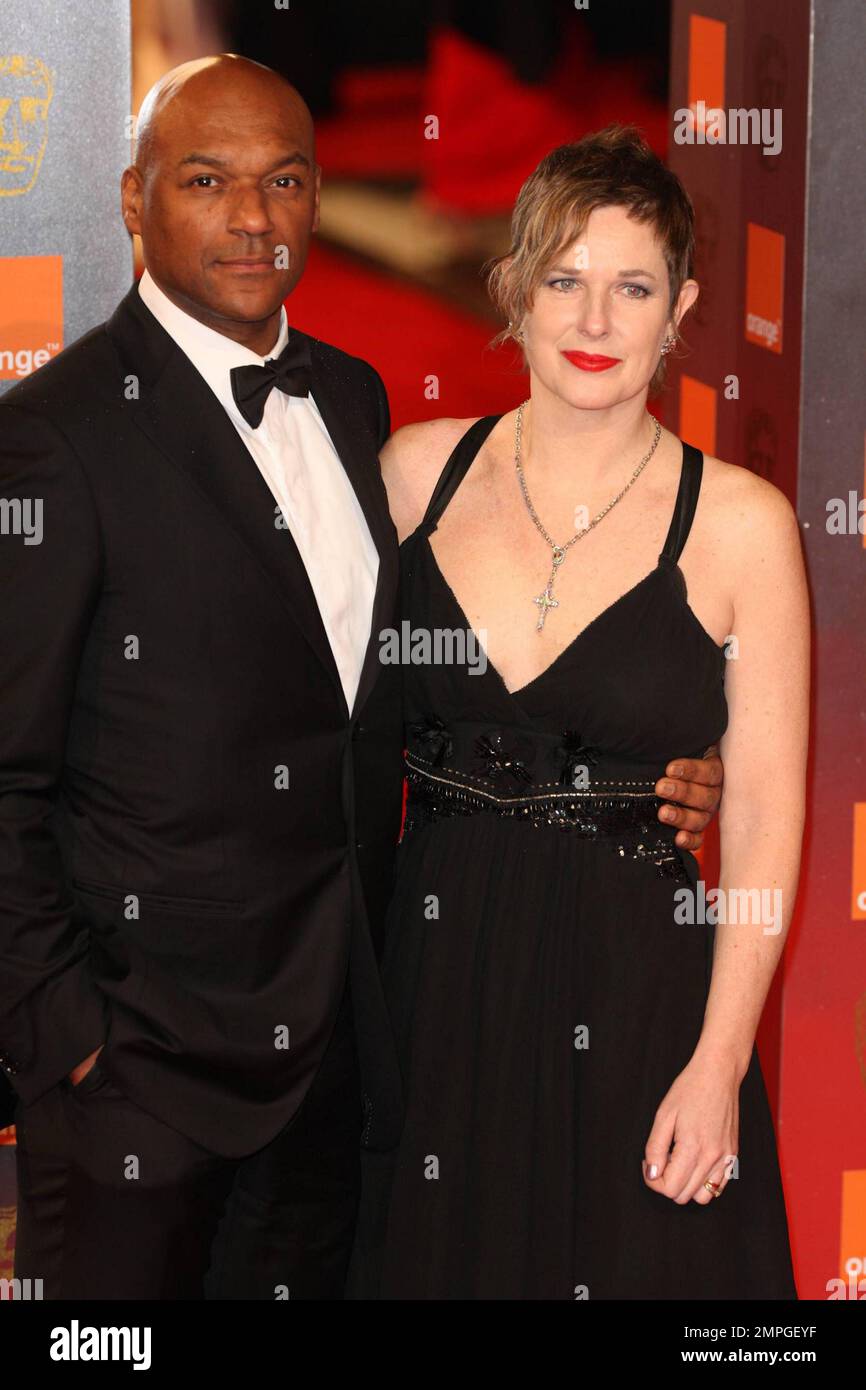 Colin Salmon and Fiona Hawthorne pose for photographers on the red ...