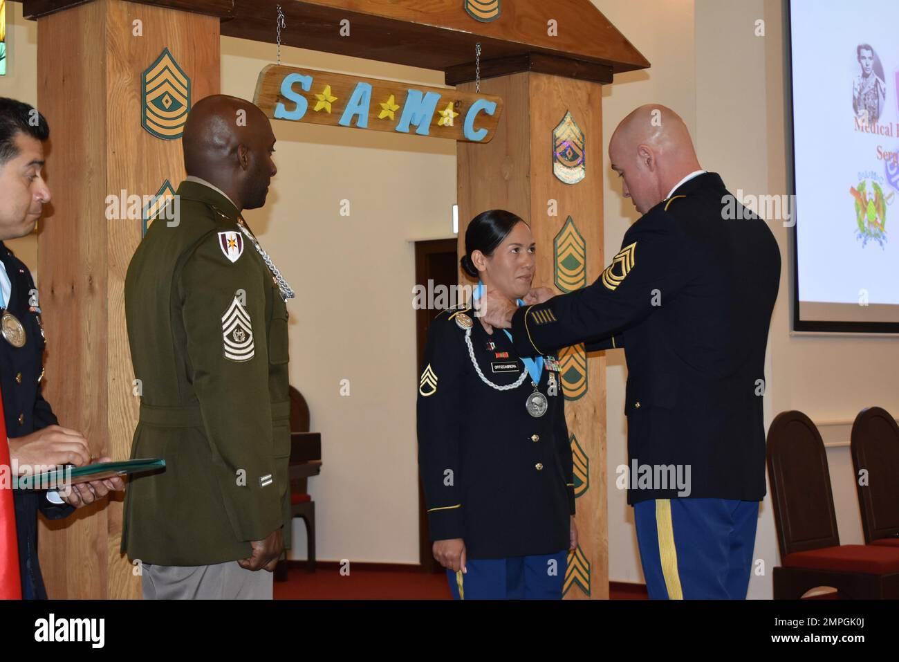 Staff Sgt. Keila Ortiz-Cabrera receiving the Sergeant Audie Murphy ...