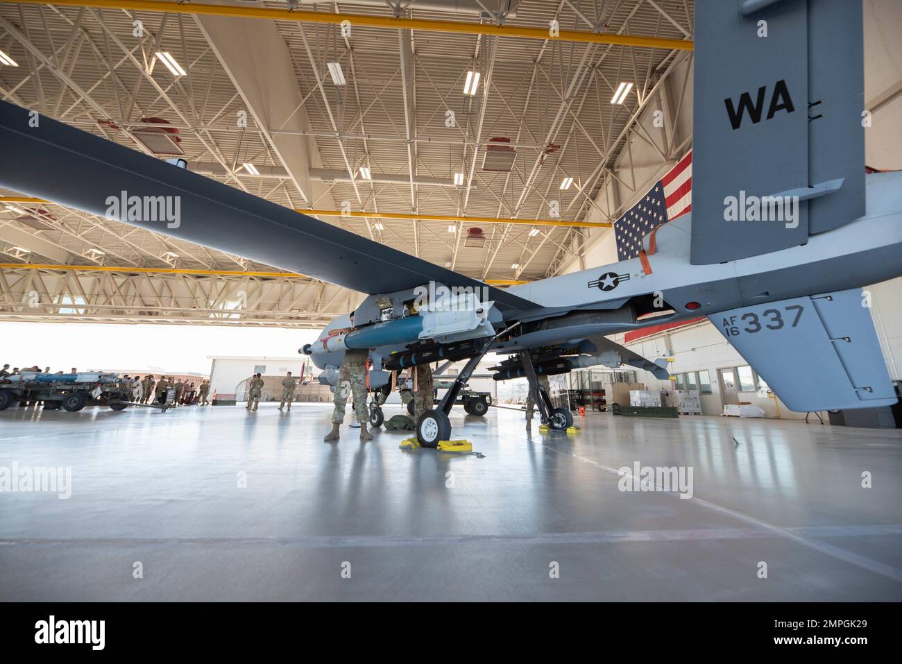 U.S. Air Force Airmen representing the aircraft maintenance unit ...