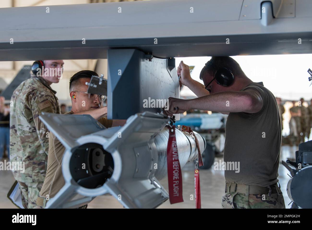 U.S. Air Force Airman 1st Class Brandon, left, 432nd Maintenance Group ...