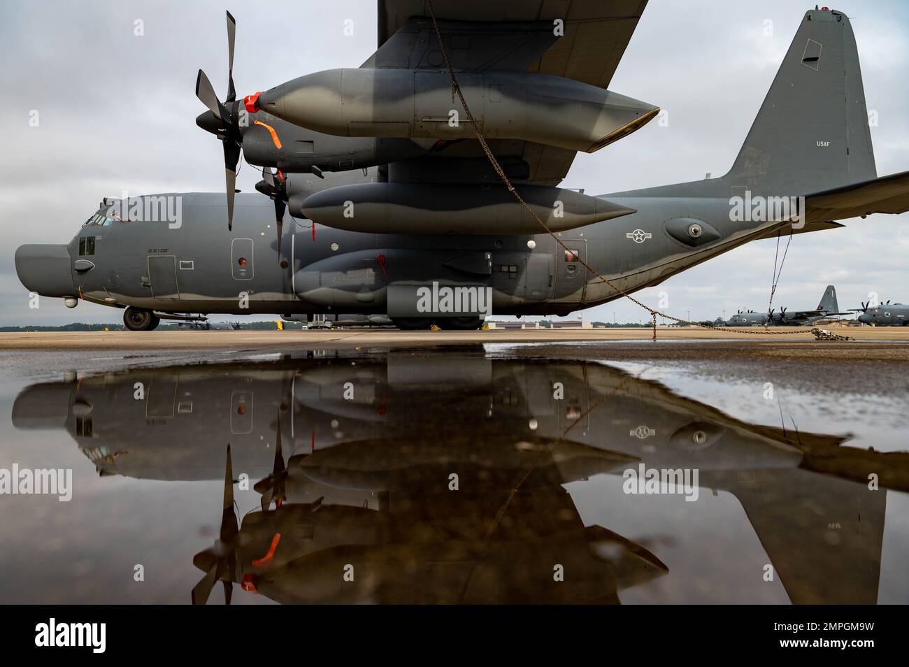 A MC-130H Combat Talon II sits parked on the flight line at Hurlburt ...