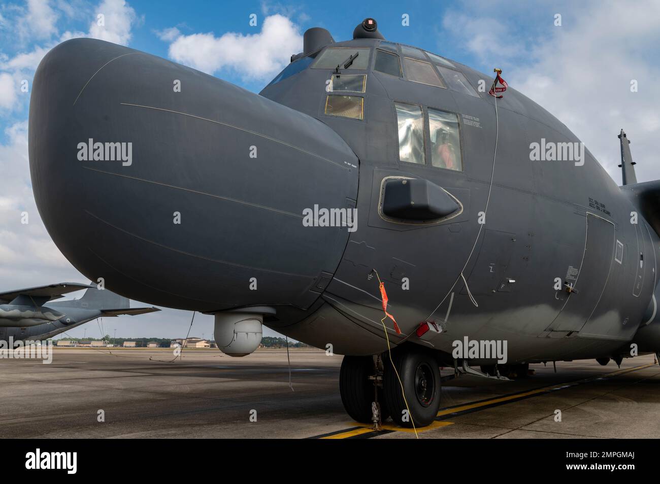 A MC-130H Combat Talon II sits parked on the flight line at Hurlburt ...