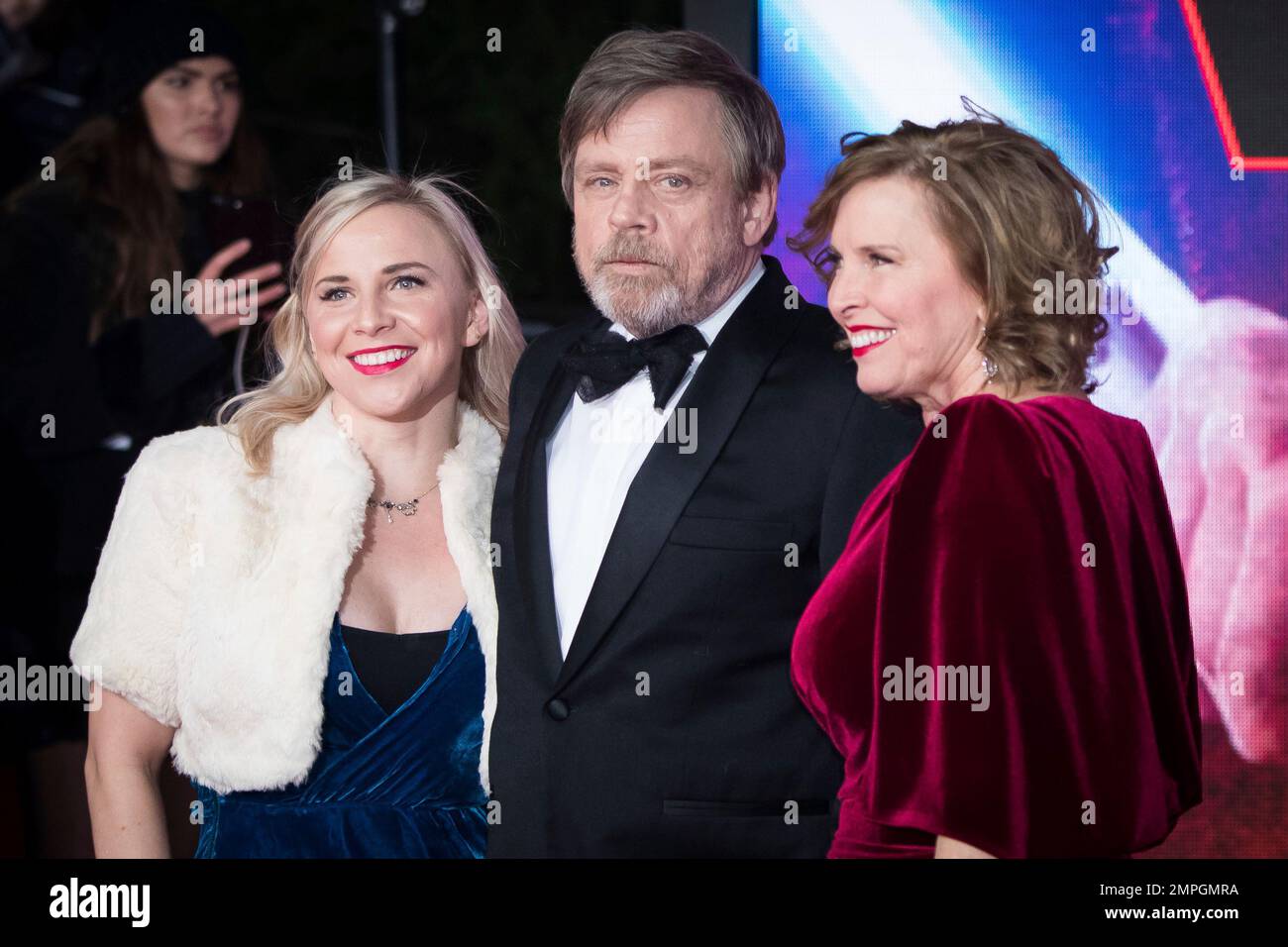 Chelsea Hamill, Mark Hamill and Marilou York pose for photographers ...