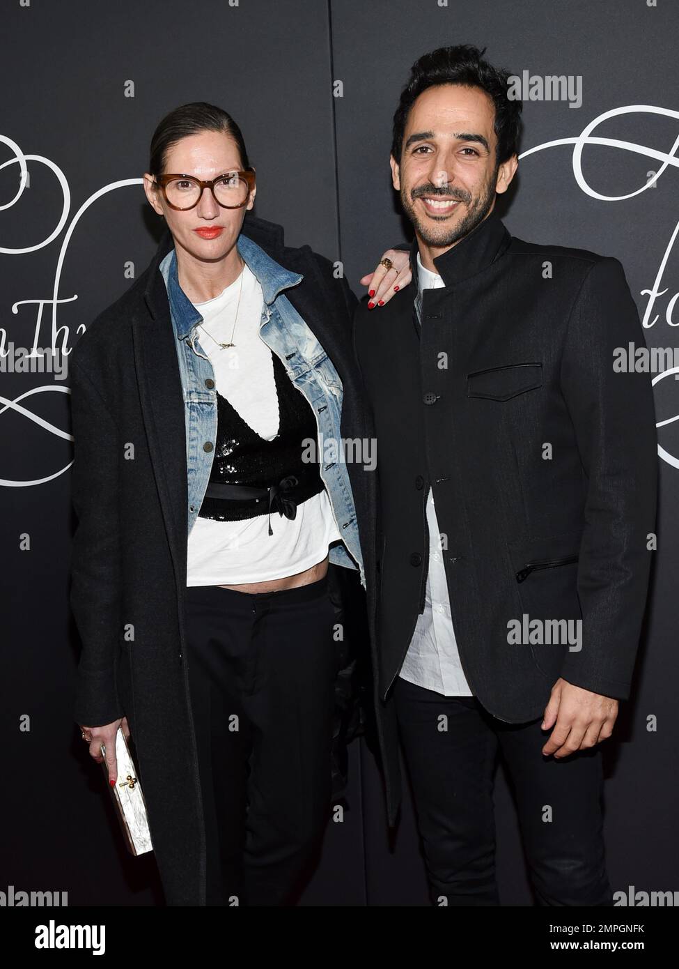 Jenna Lyons, left, and Amir Arison attend the premiere party for ...