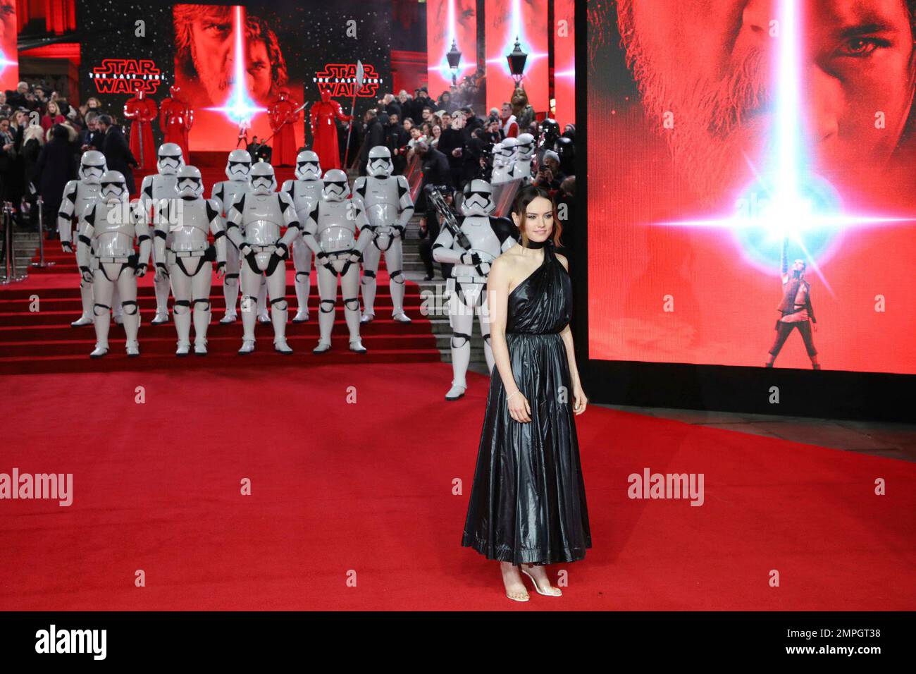 Actress Daisy Ridley poses for photographers upon arrival at the ...